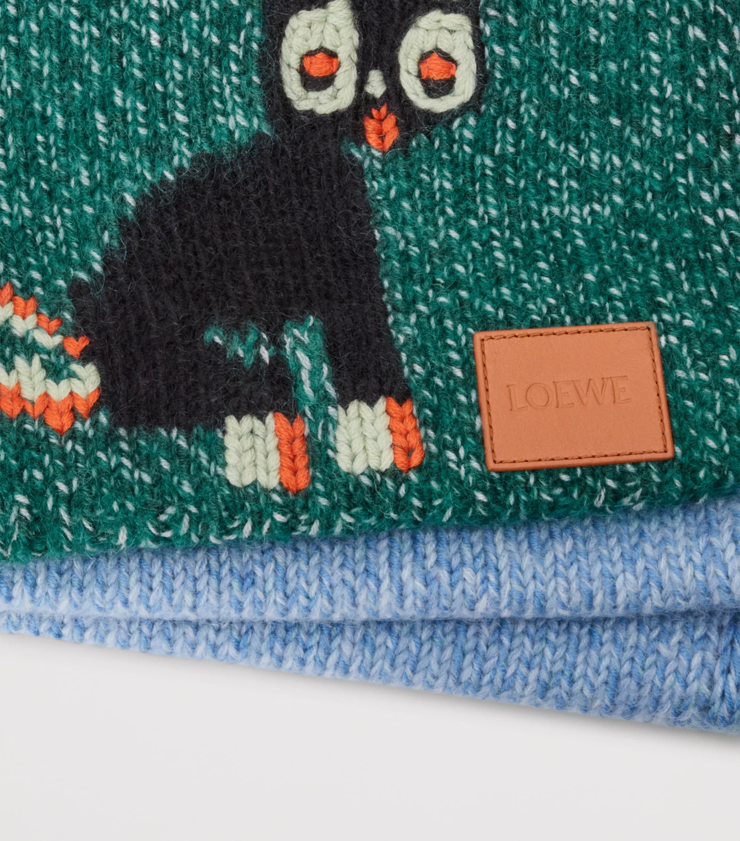 LOEWE Blue x Louis Wain Wool-Blend Futuristic Cats Scarf | Harrods CA