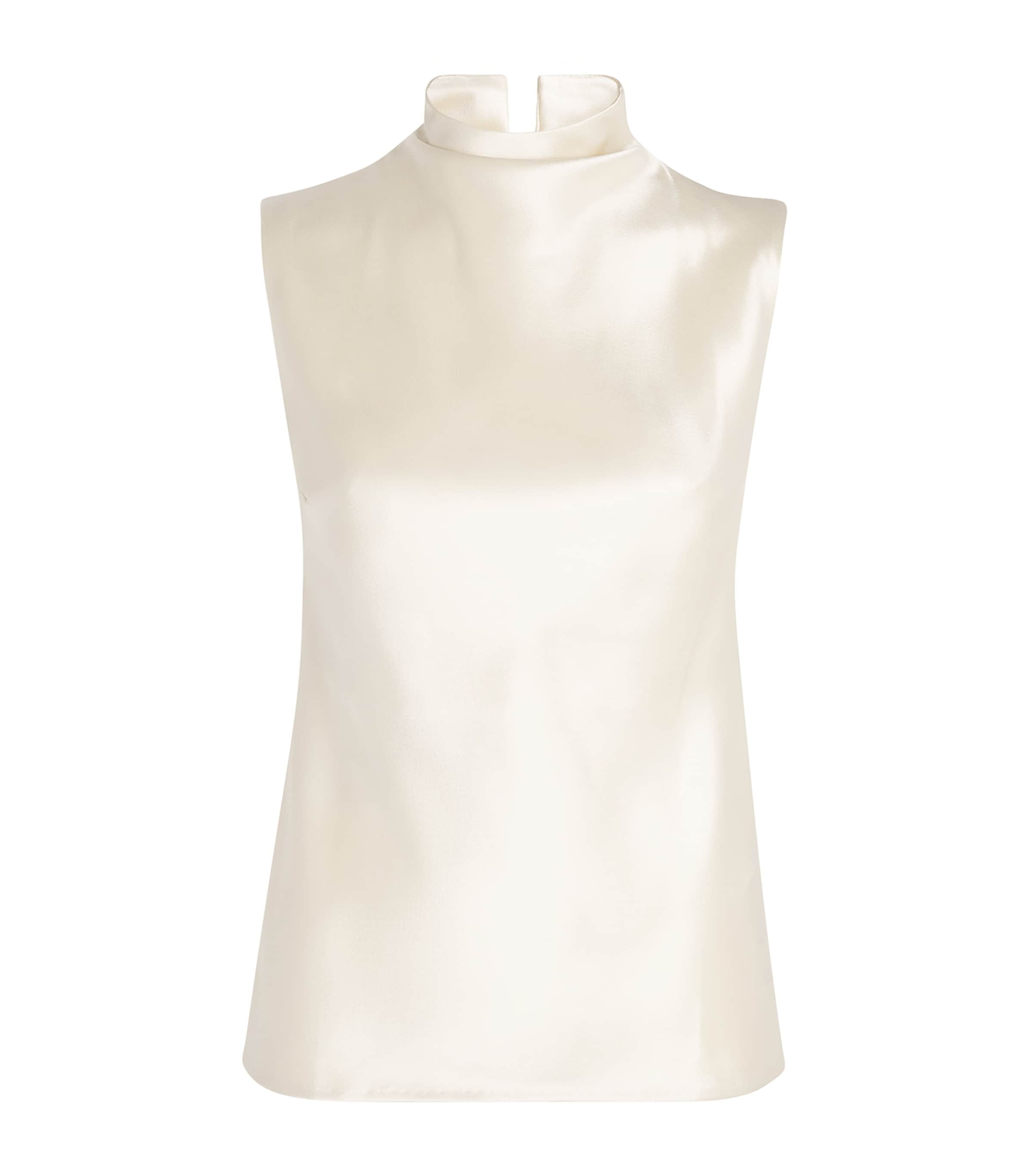 Nanushka Beige Satin Colson Top | Harrods CA
