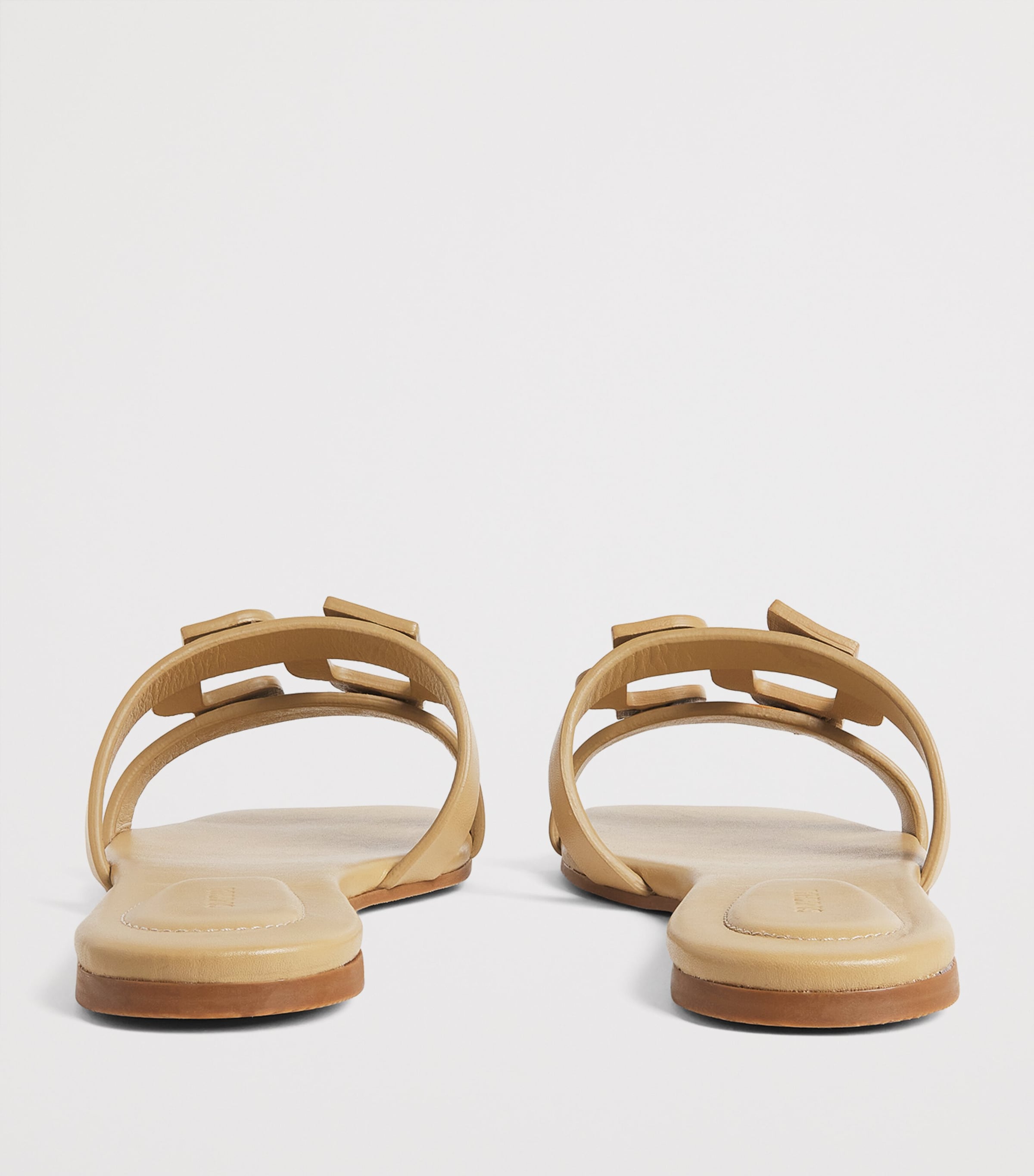 Simkhai Beige Leather Monogram Slides | Harrods HK