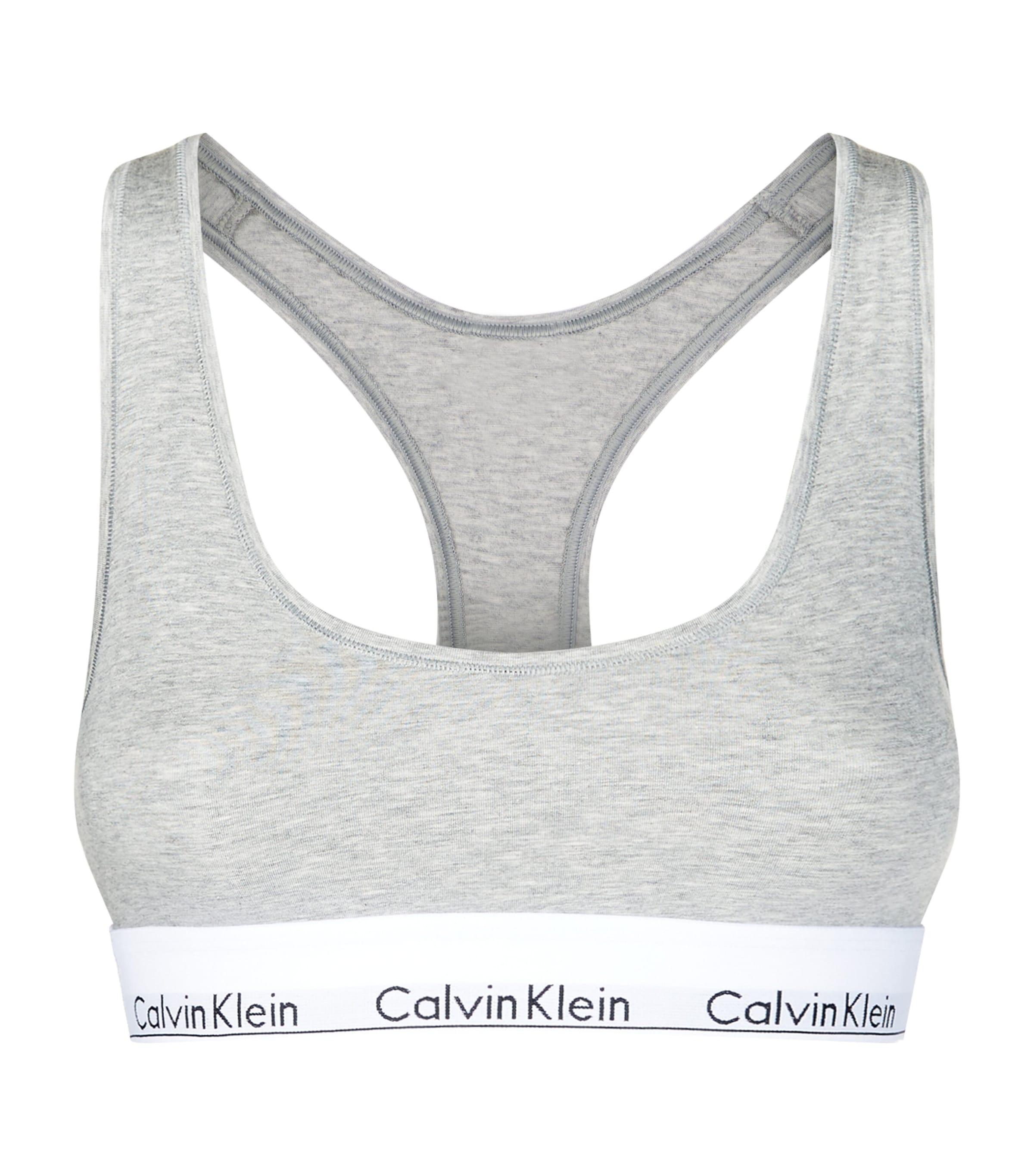 Calvin Klein Grey Logo Bralette | Harrods US