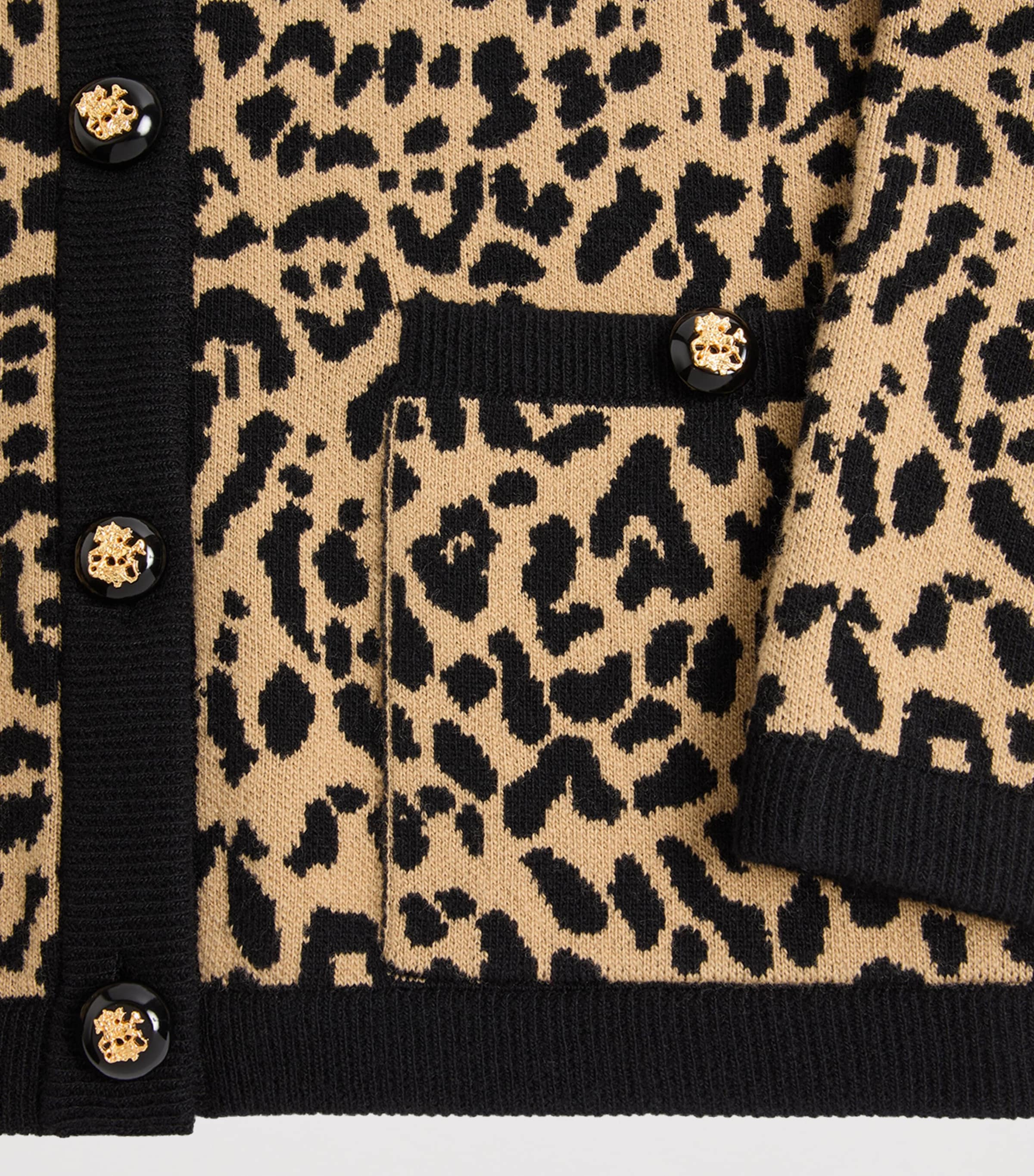 Valentino Beige Wool Leopard Print Cardigan | Harrods AT
