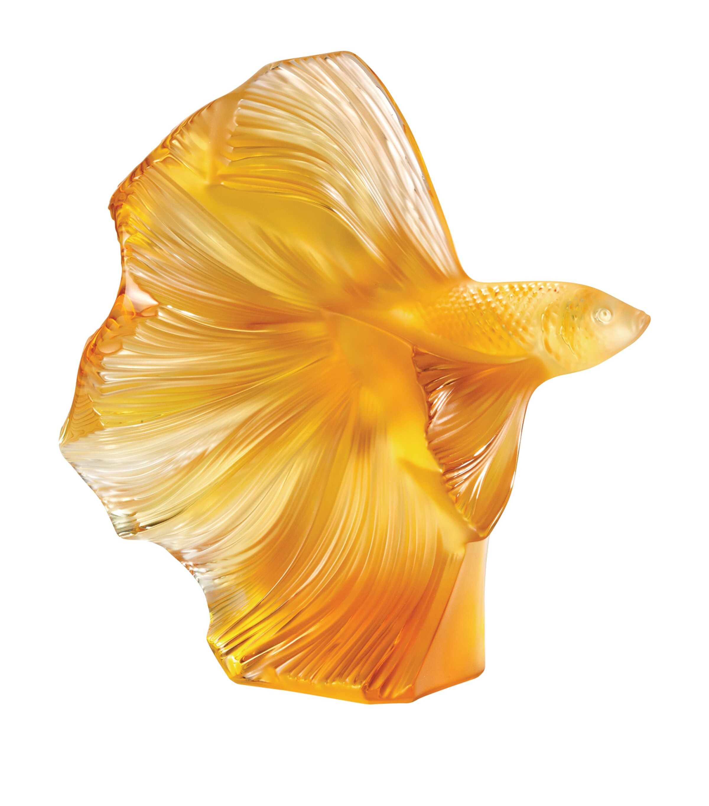 Lalique Orange Fighting Fish Ornament | Harrods UK