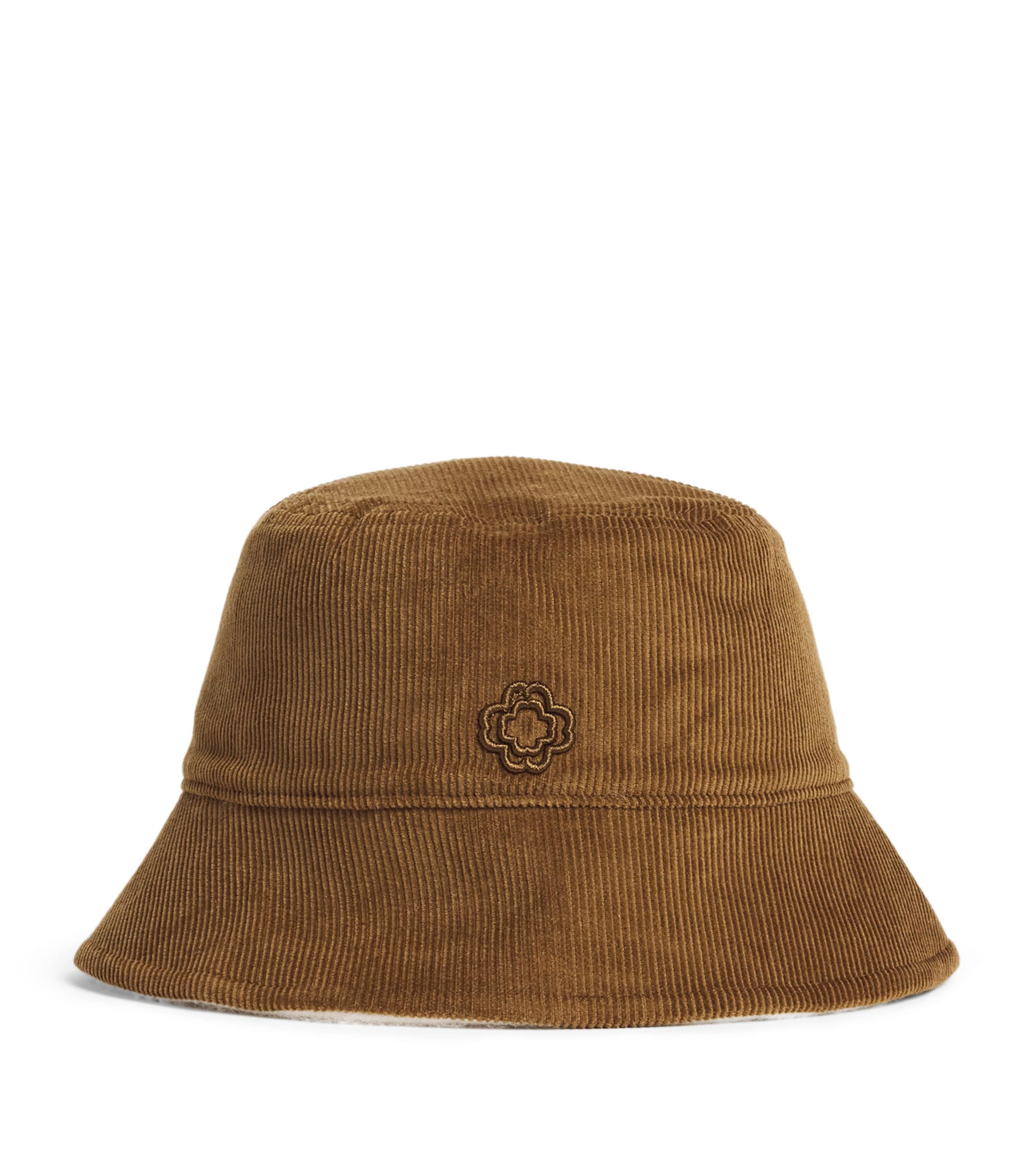 Maje Brown Corduroy Reversible Bucket Hat | Harrods CA