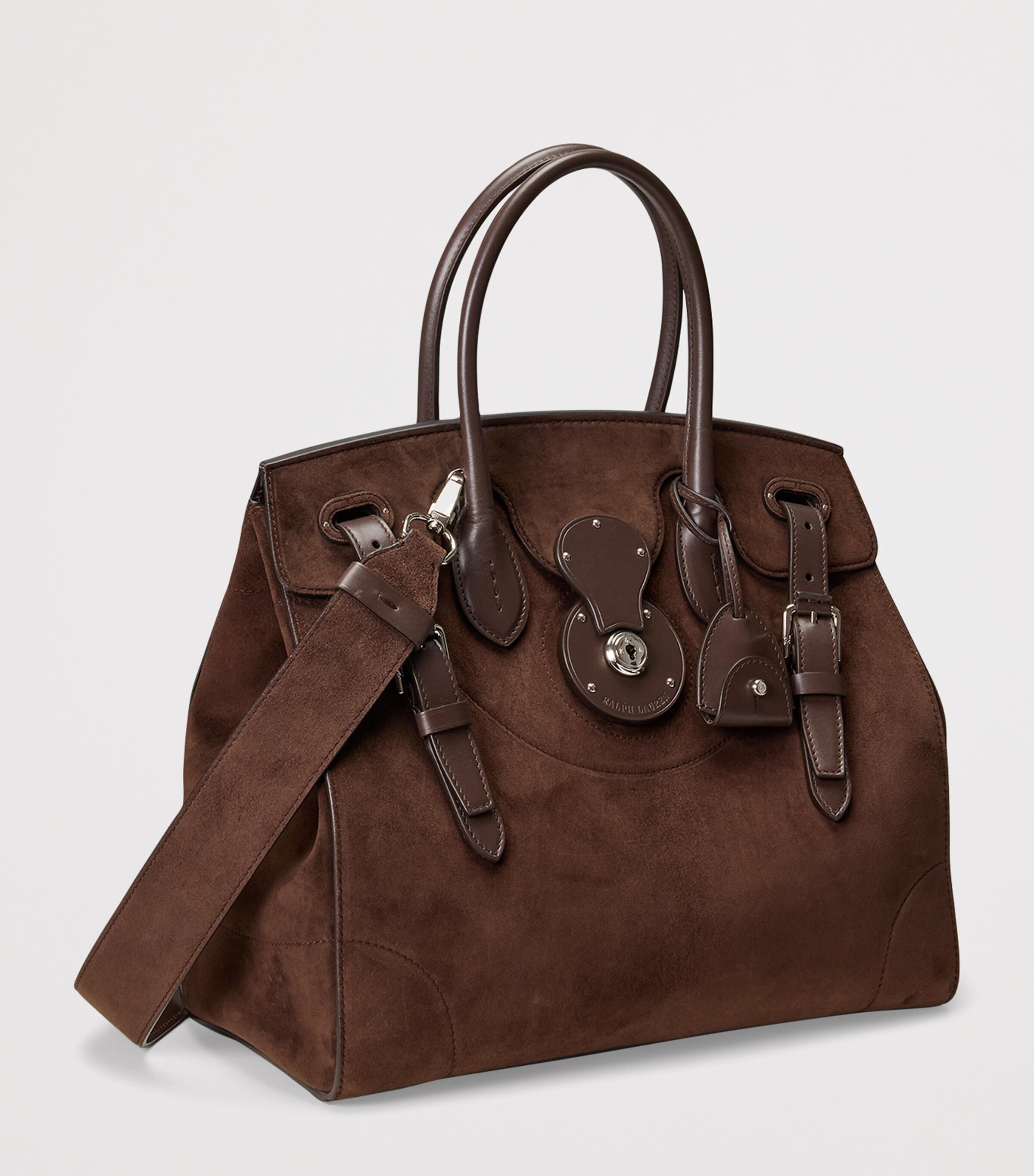 Ralph Lauren Collection Brown Suede Soft Ricky 33 Top-Handle Bag ...