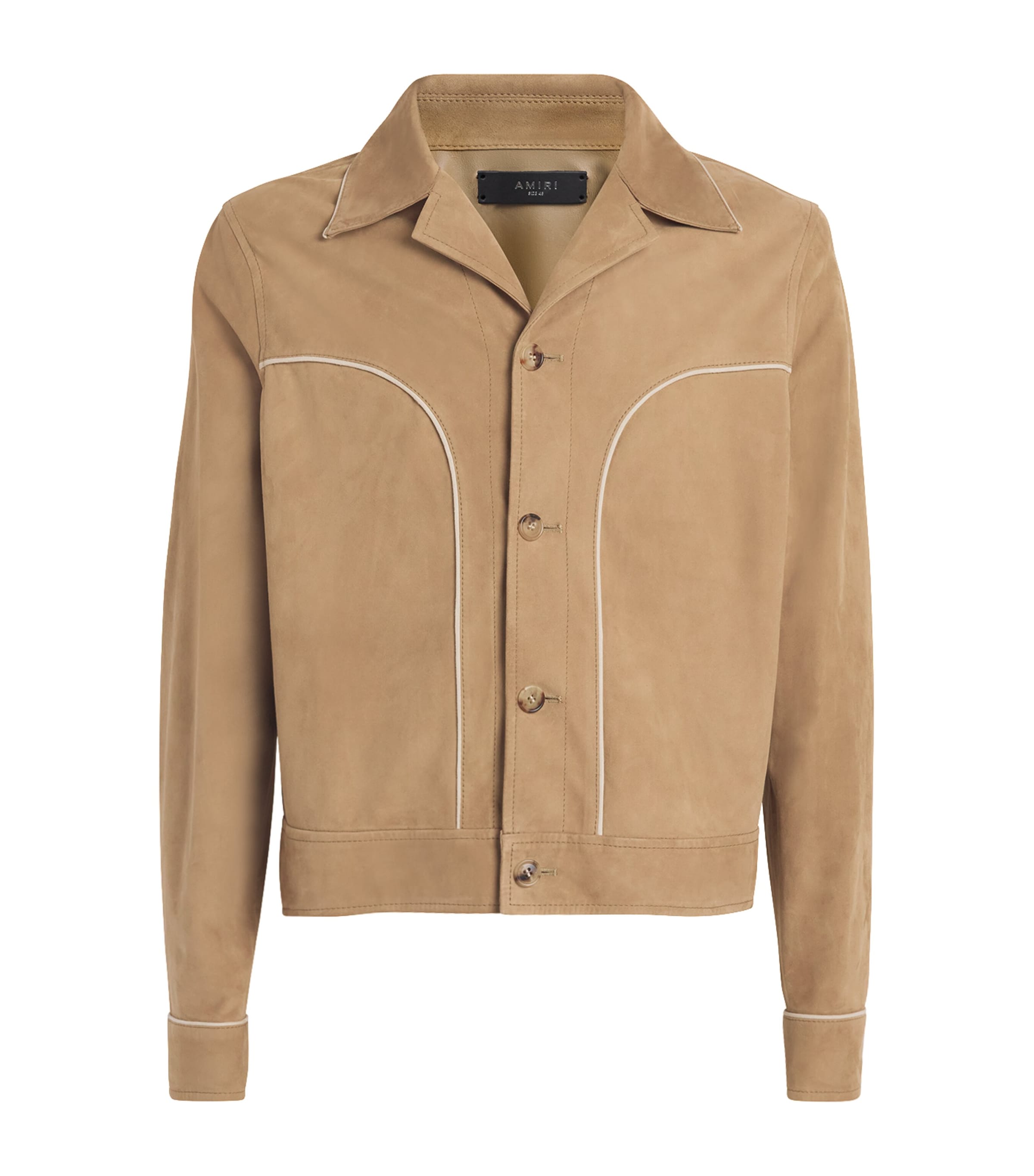 Amiri Johnny Suede Trucker Jacket In Camel | ModeSens