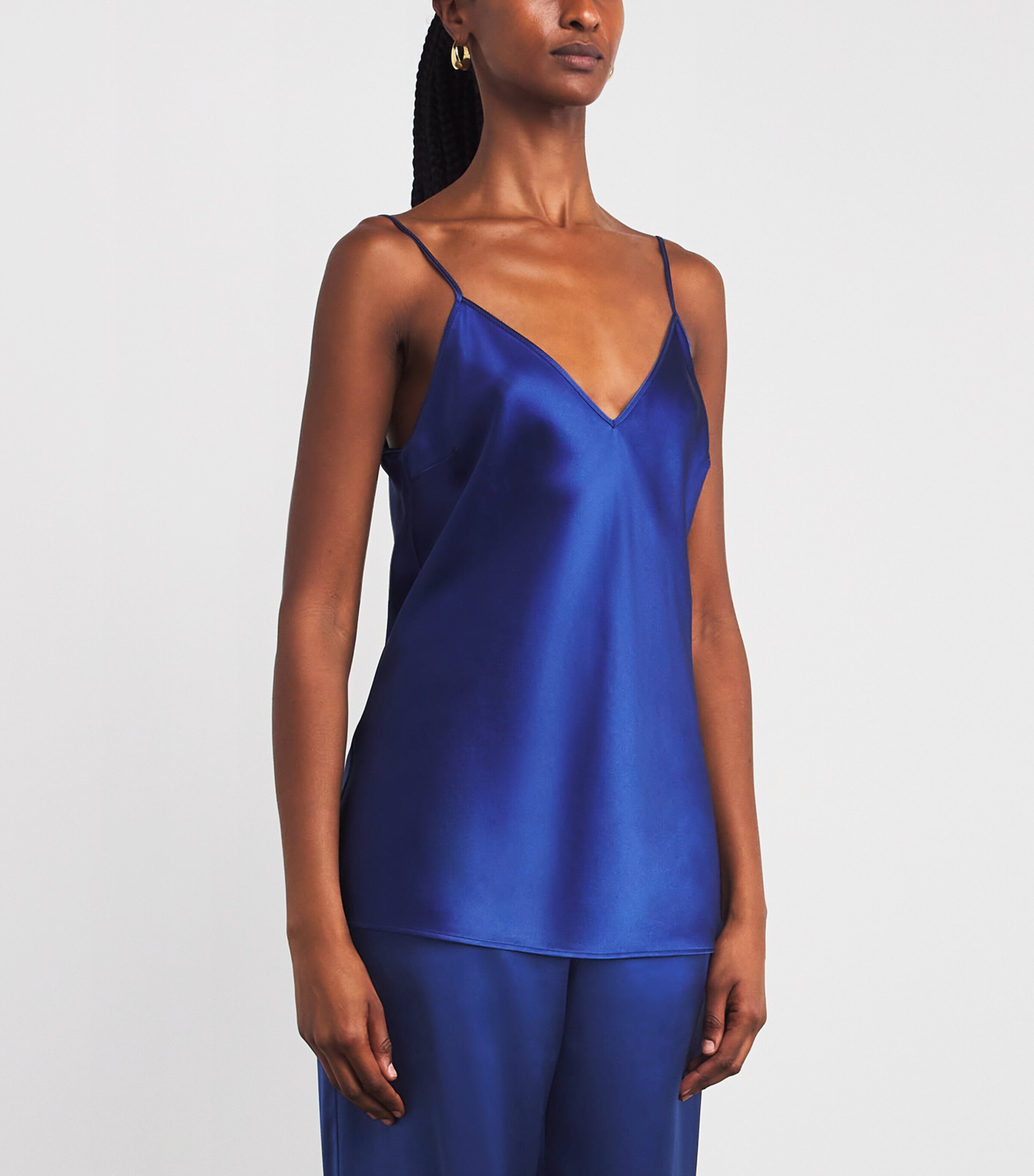 Joseph Blue Silk Satin Clea Cami Top | Harrods NZ
