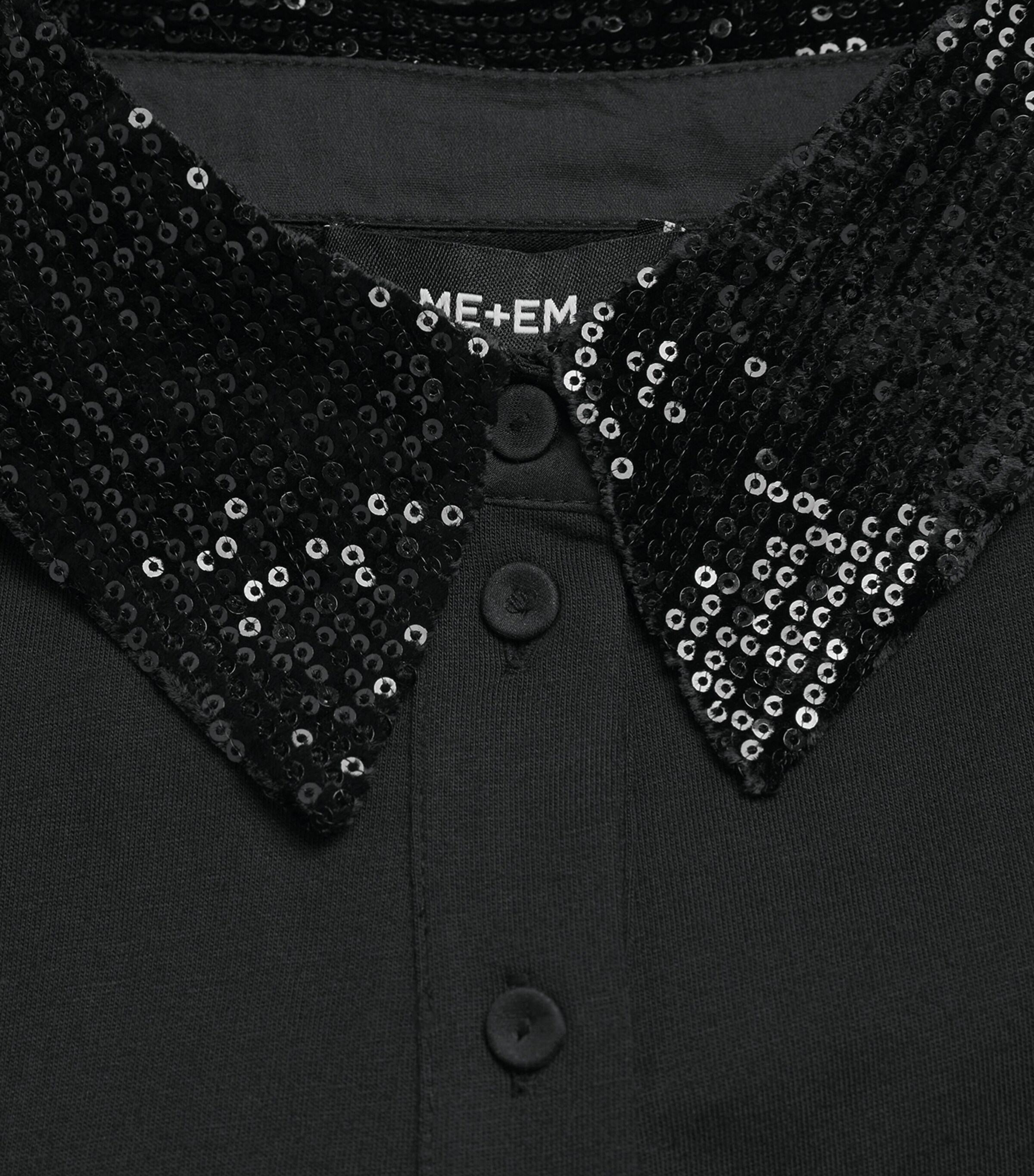 ME+EM Black Sequinned Layering Blouse | Harrods AU