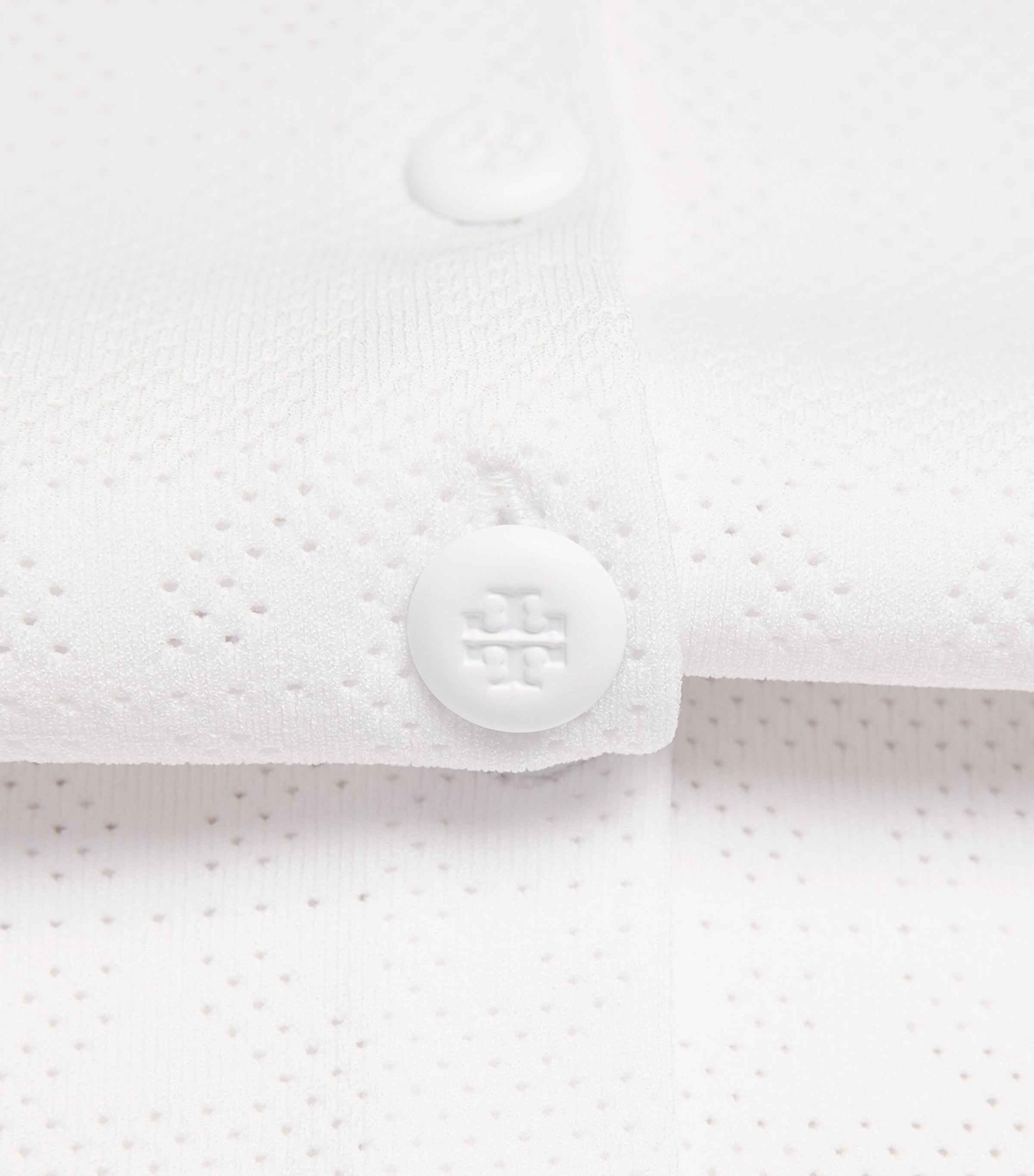 Tory Burch White Pointelle-Knit Monogram Cardigan | Harrods US