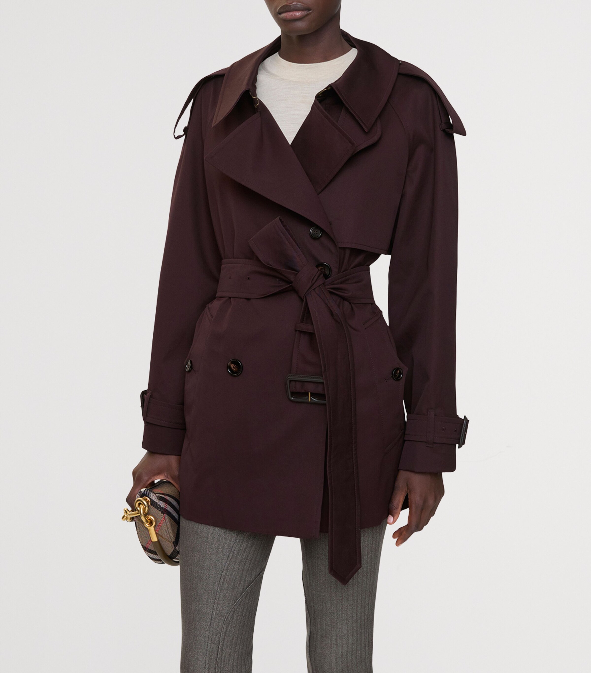 Burberry Red Gabardine Fitzrovia Short Trench Coat | Harrods DE