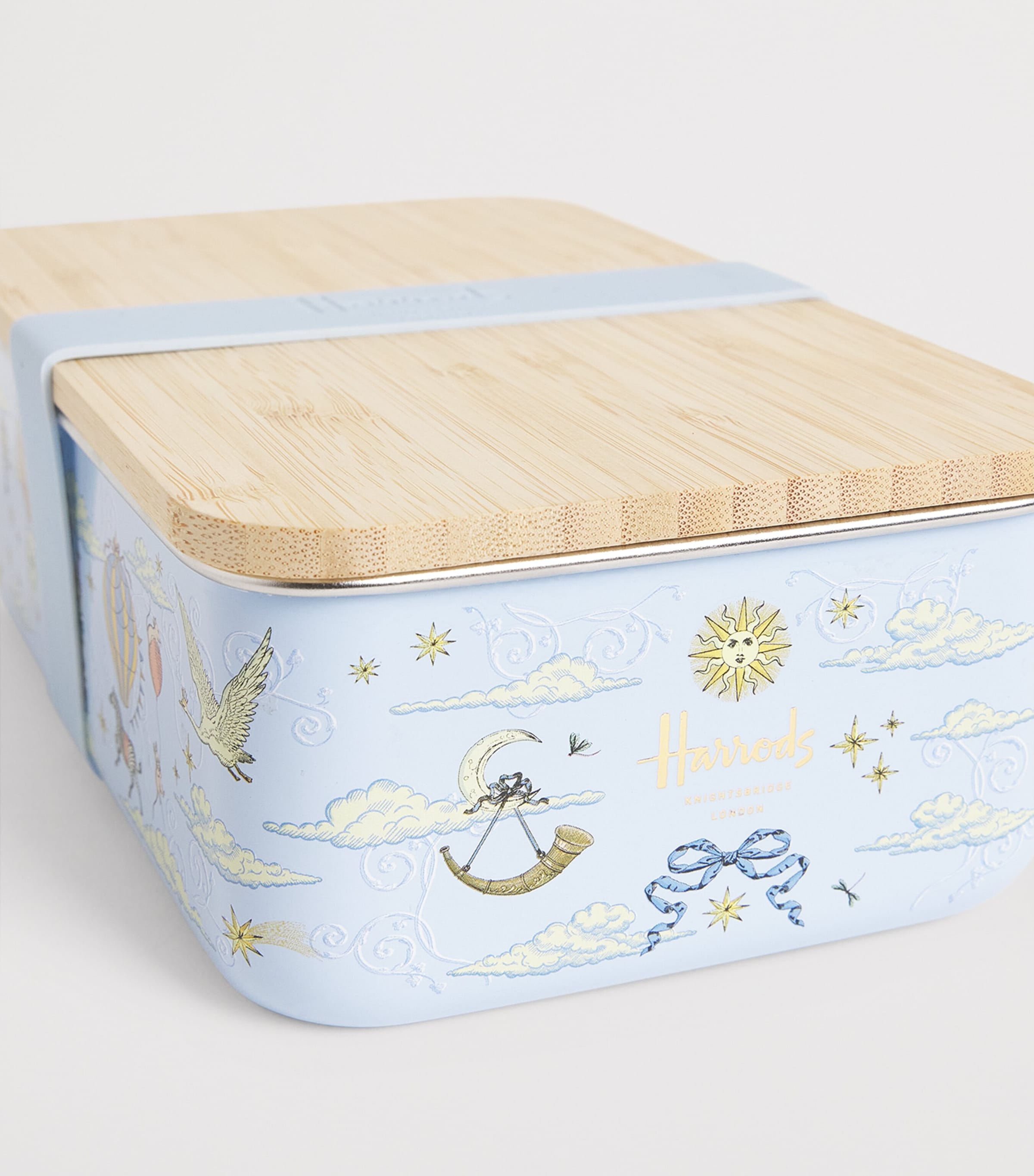 Harrods Blue Metal Icons Lunch Box | Harrods AU