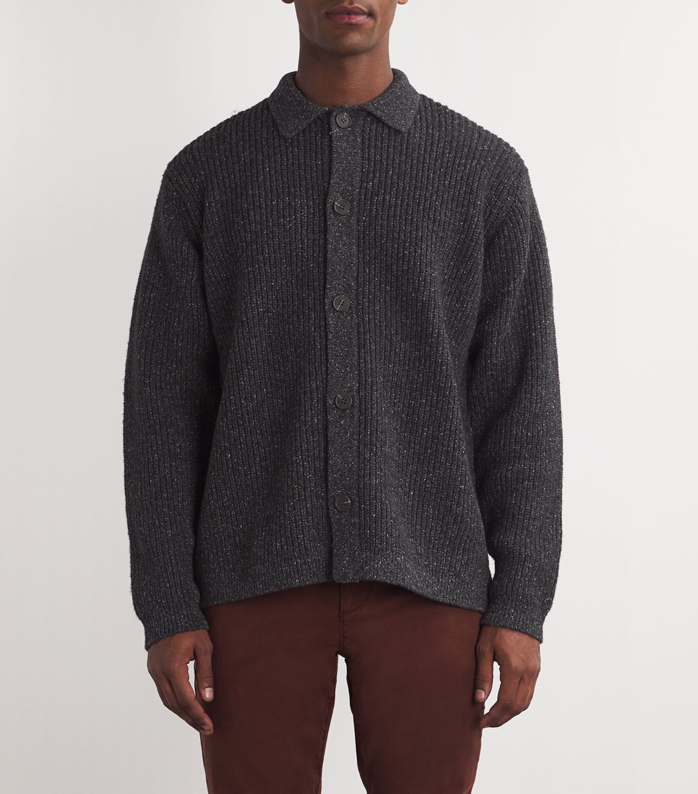 PAIGE Grey Cotton-Wool Hinton Cardigan | Harrods UK