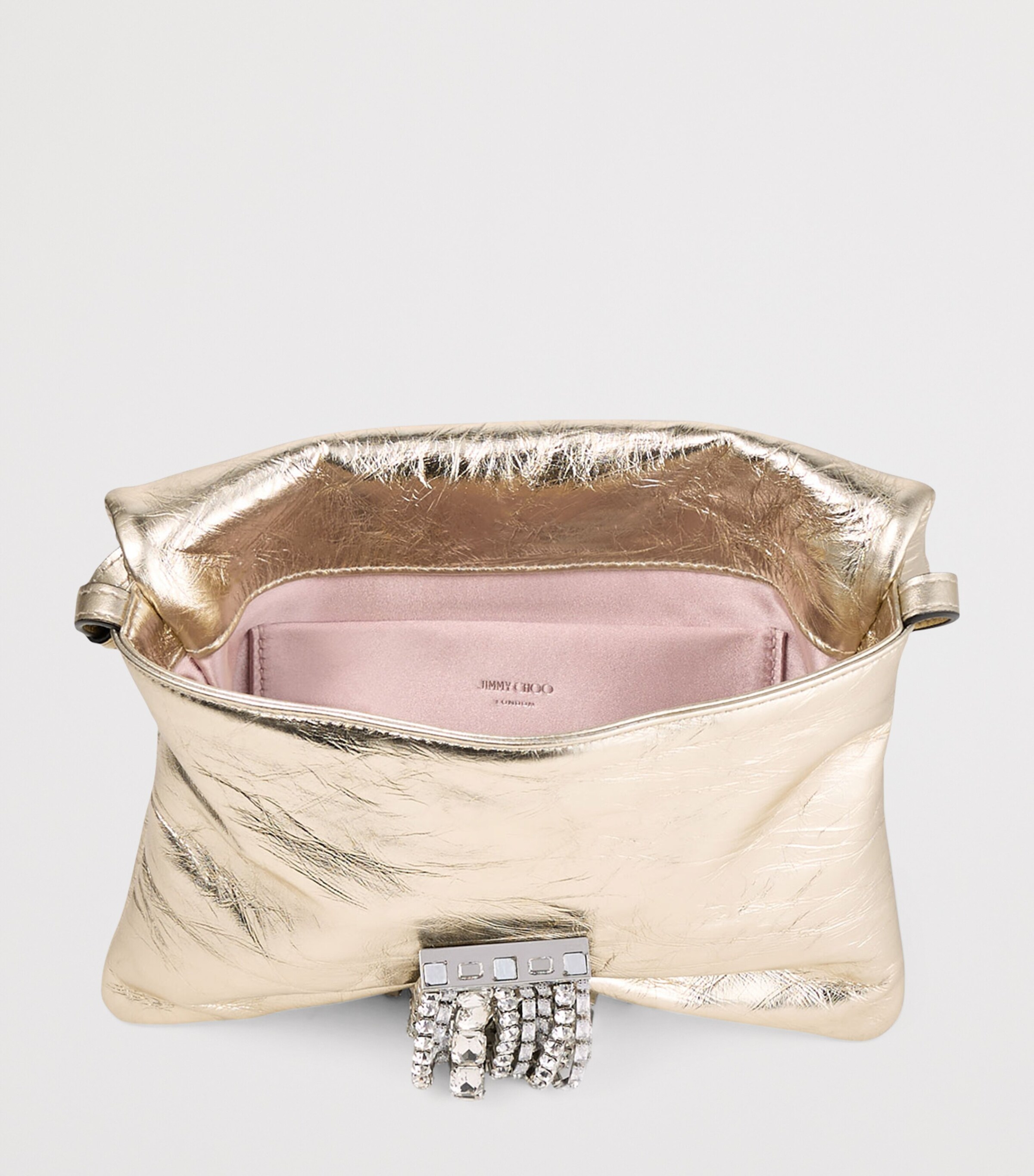 Jimmy Choo Silver Zandra Leather Embellished Shoulder Bag | Harrods US