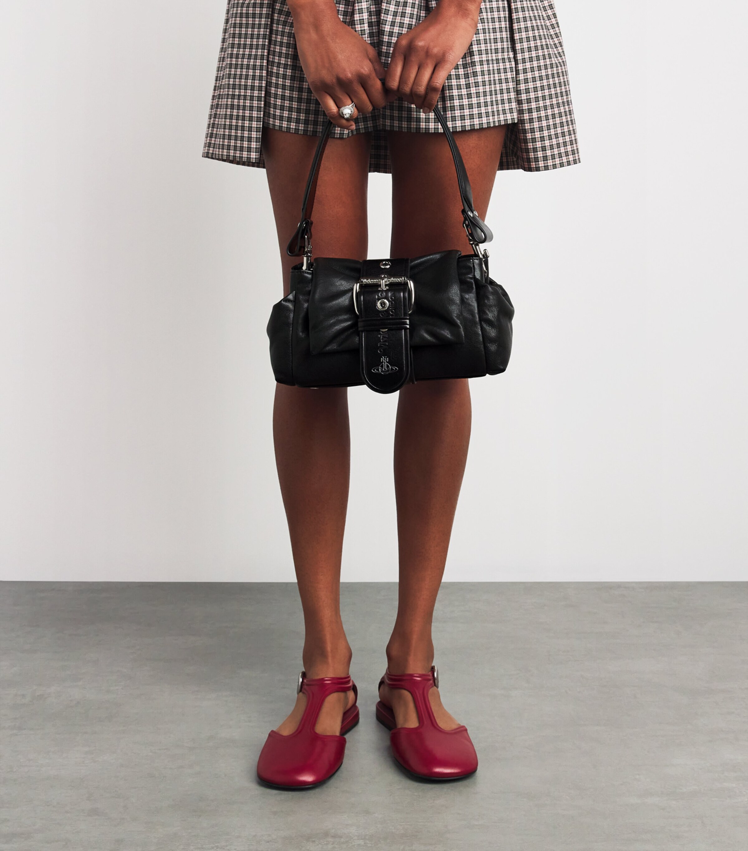 Vivienne Westwood Black Leather Hazel Treasure Top-Handle Bag | Harrods UK