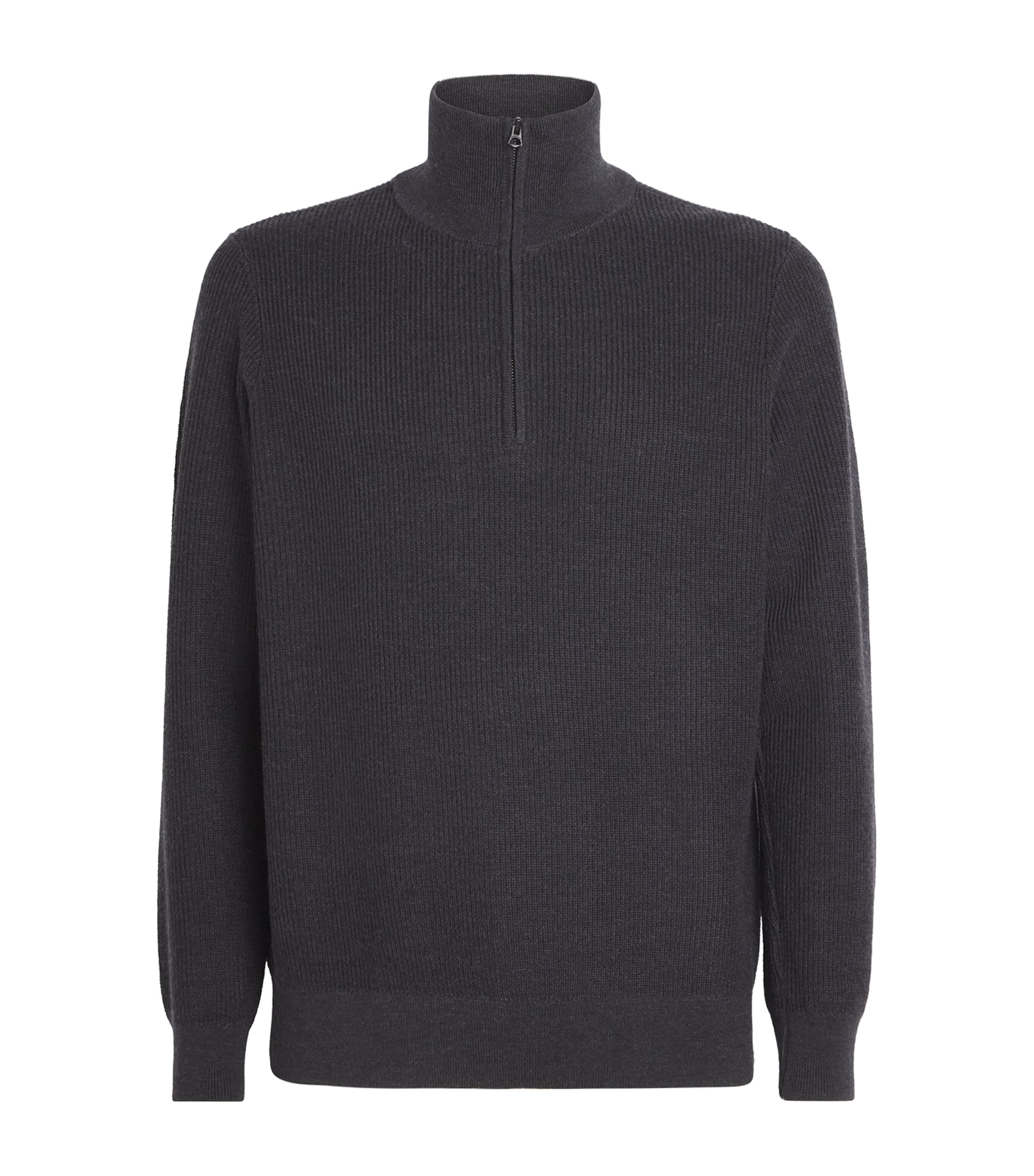 Rag & Bone Grey Wool-Blend Quarter Zip Sweater | Harrods NZ