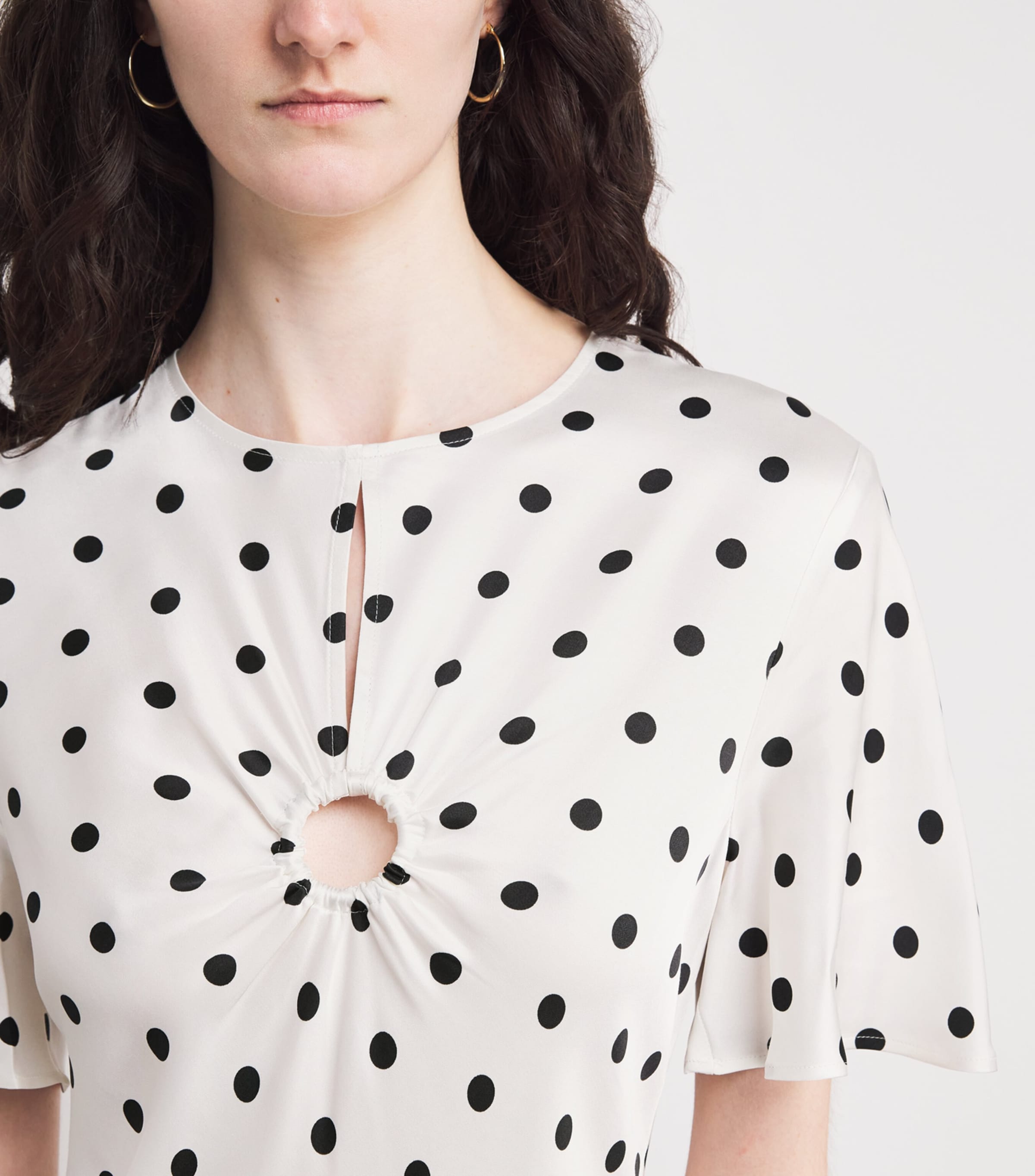 Claudie Pierlot Multi Satin Polka-Dot Maxi Dress | Harrods CA