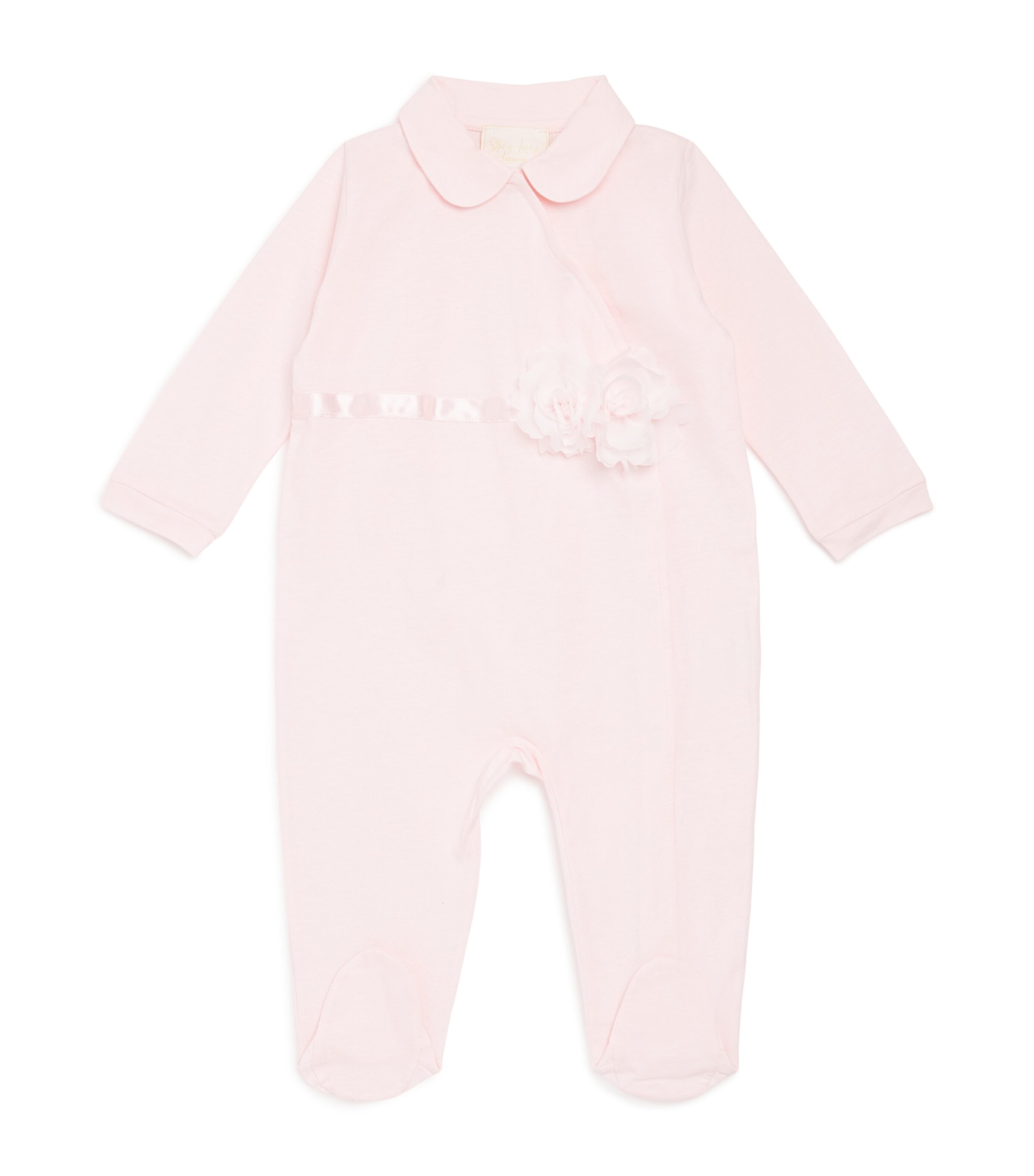 Story Loris Pink Cotton Flower-Detail All-In-One (1-12 Months) | Harrods US