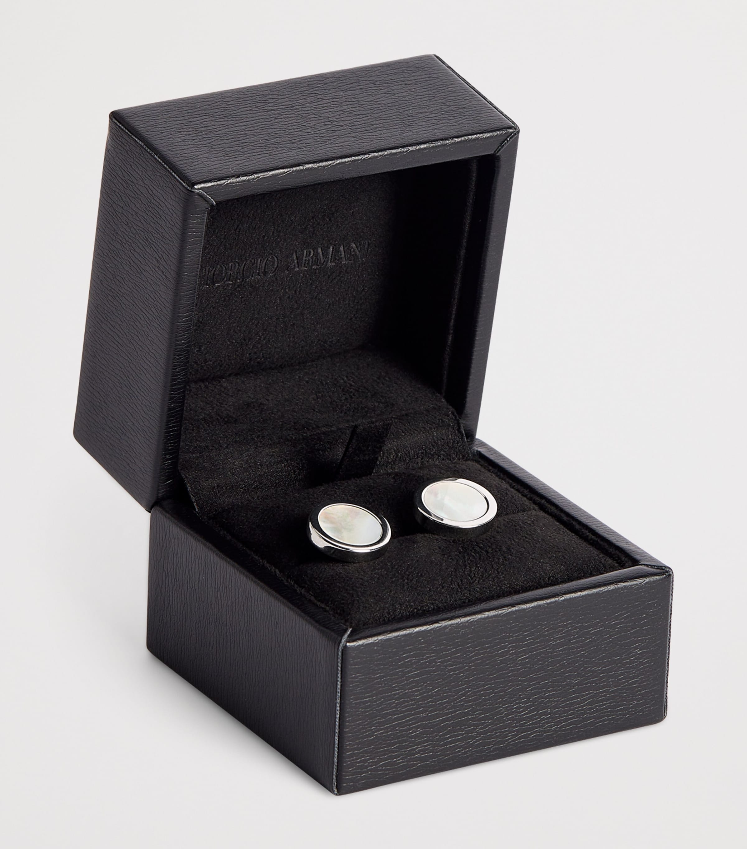 Giorgio Armani White Sterling Silver and Mother-of-Pearl Cufflinks ...