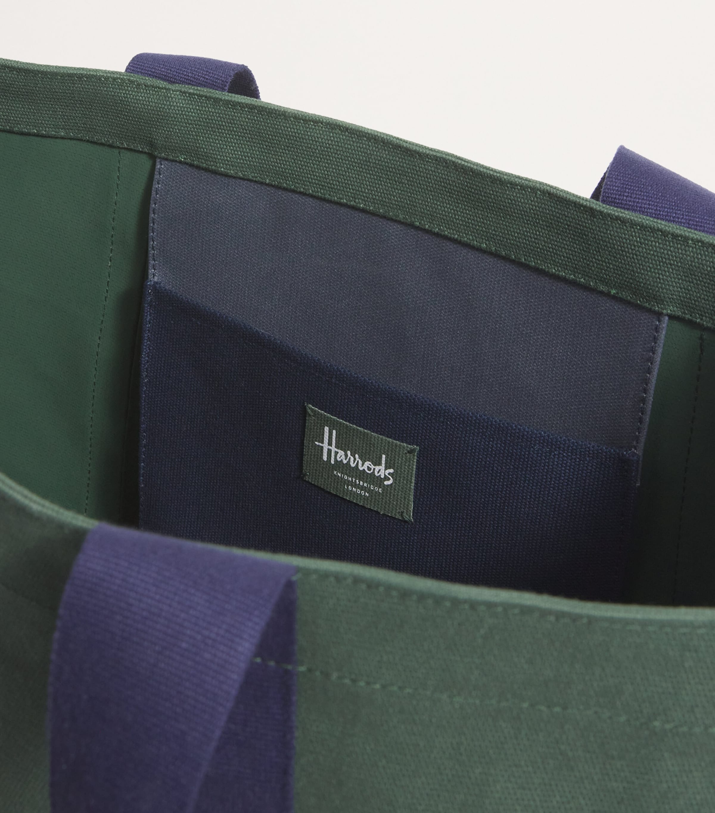 Harrods Green Large Cotton Logo Tote Bag | Harrods US