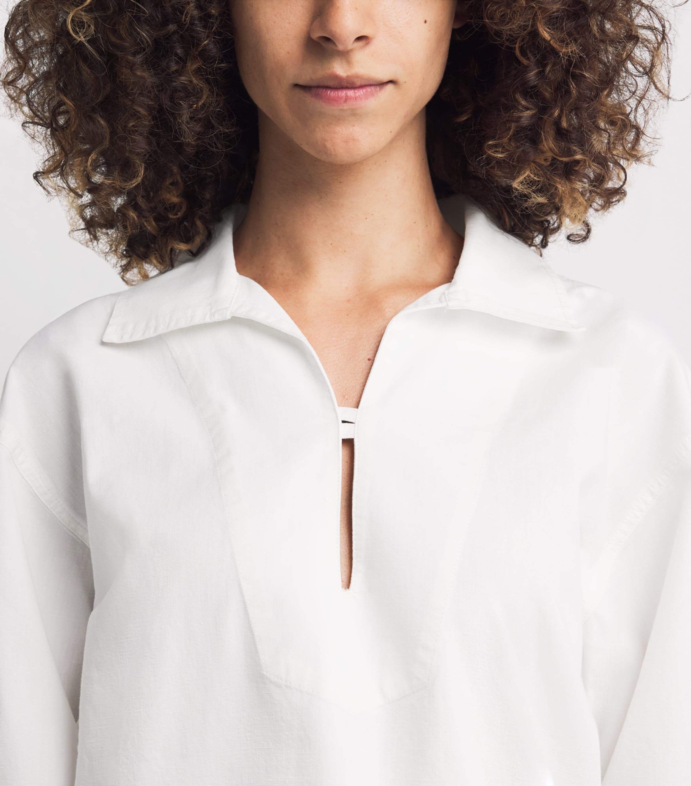 Victoria Beckham White Cotton Tab-Detail Top | Harrods HK