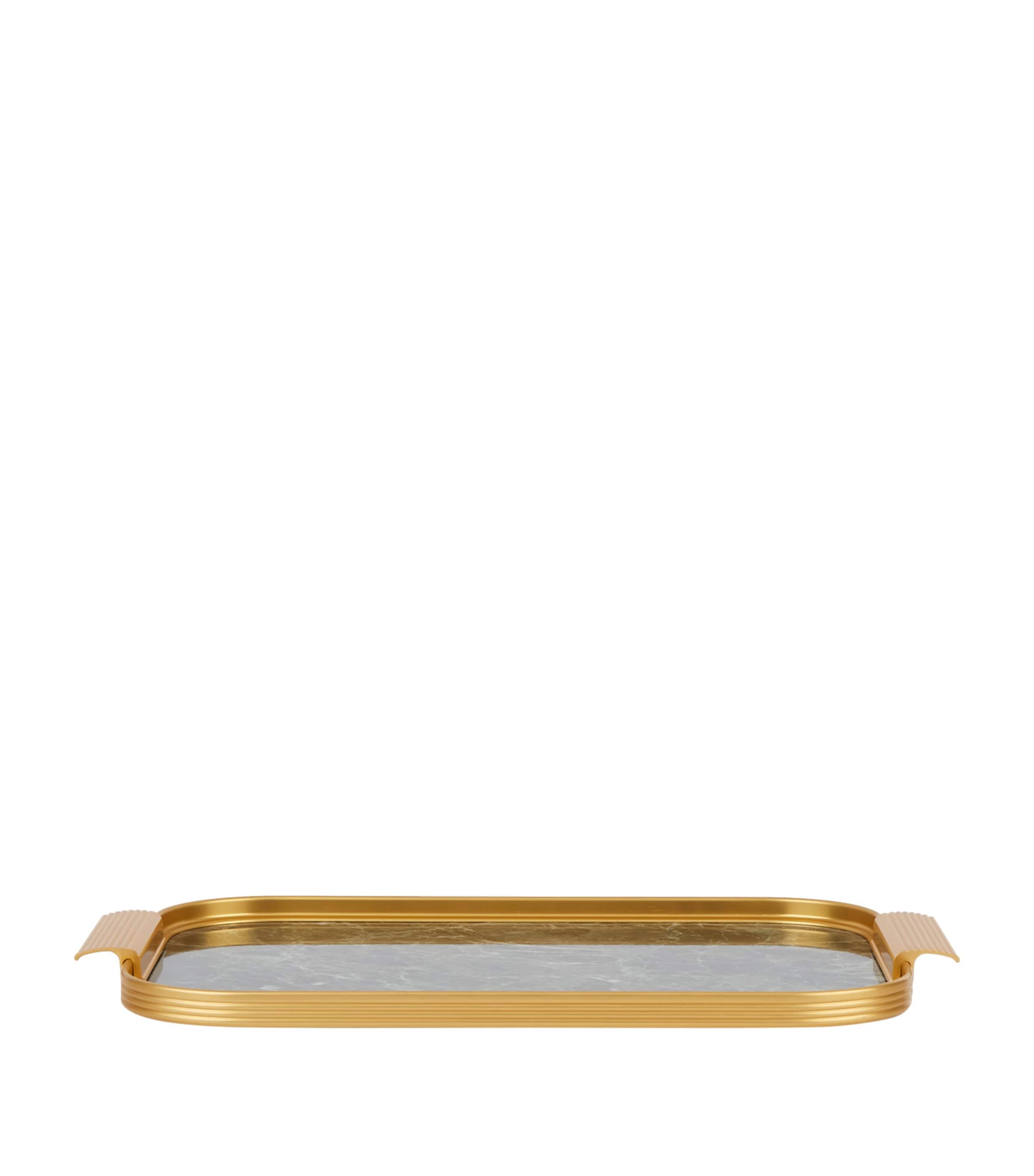 Kaymet Marble Ribbed Tray (35cm) | Harrods US