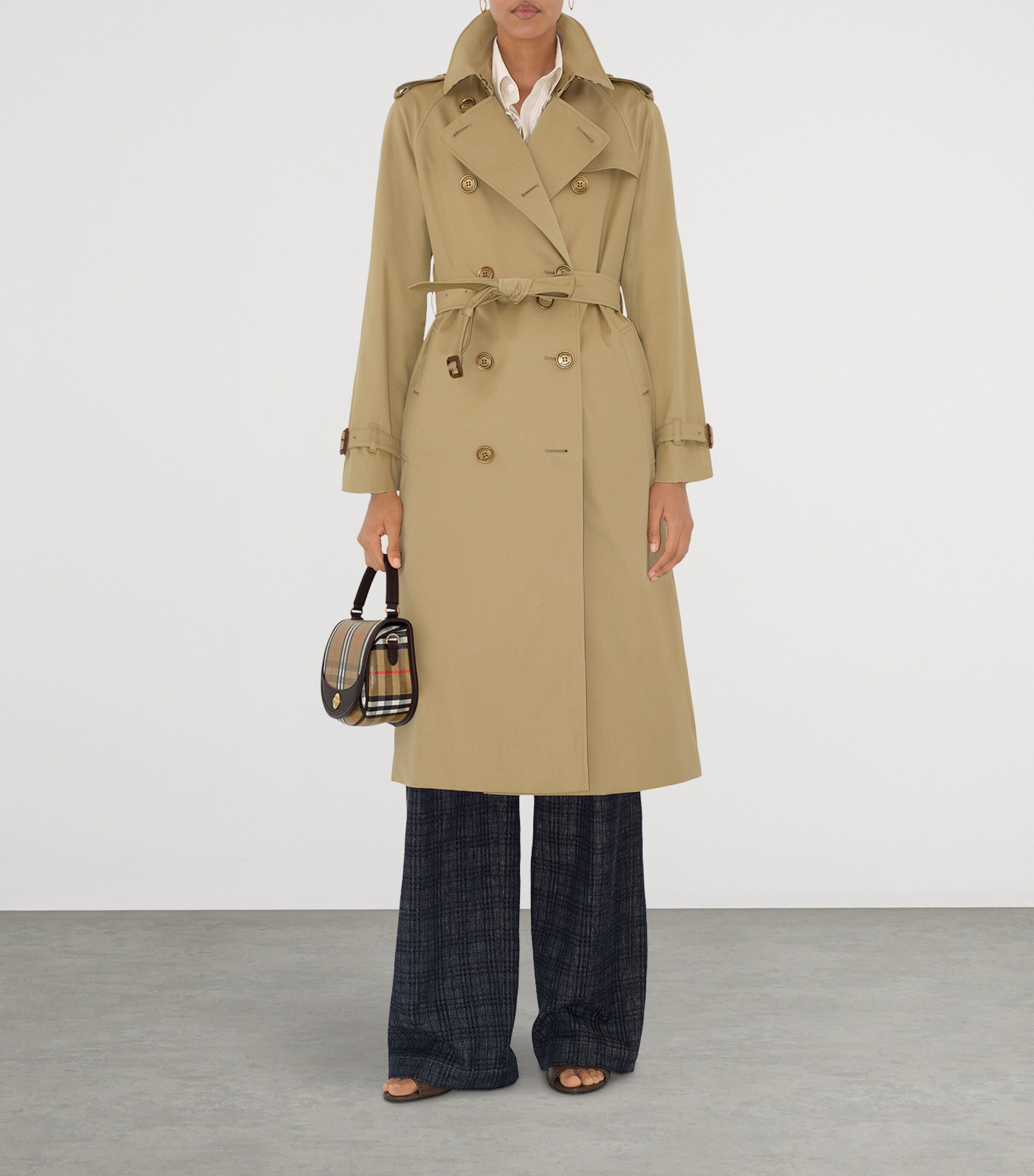 Burberry Gabardine Long Waterloo Trench Coat | Harrods UK