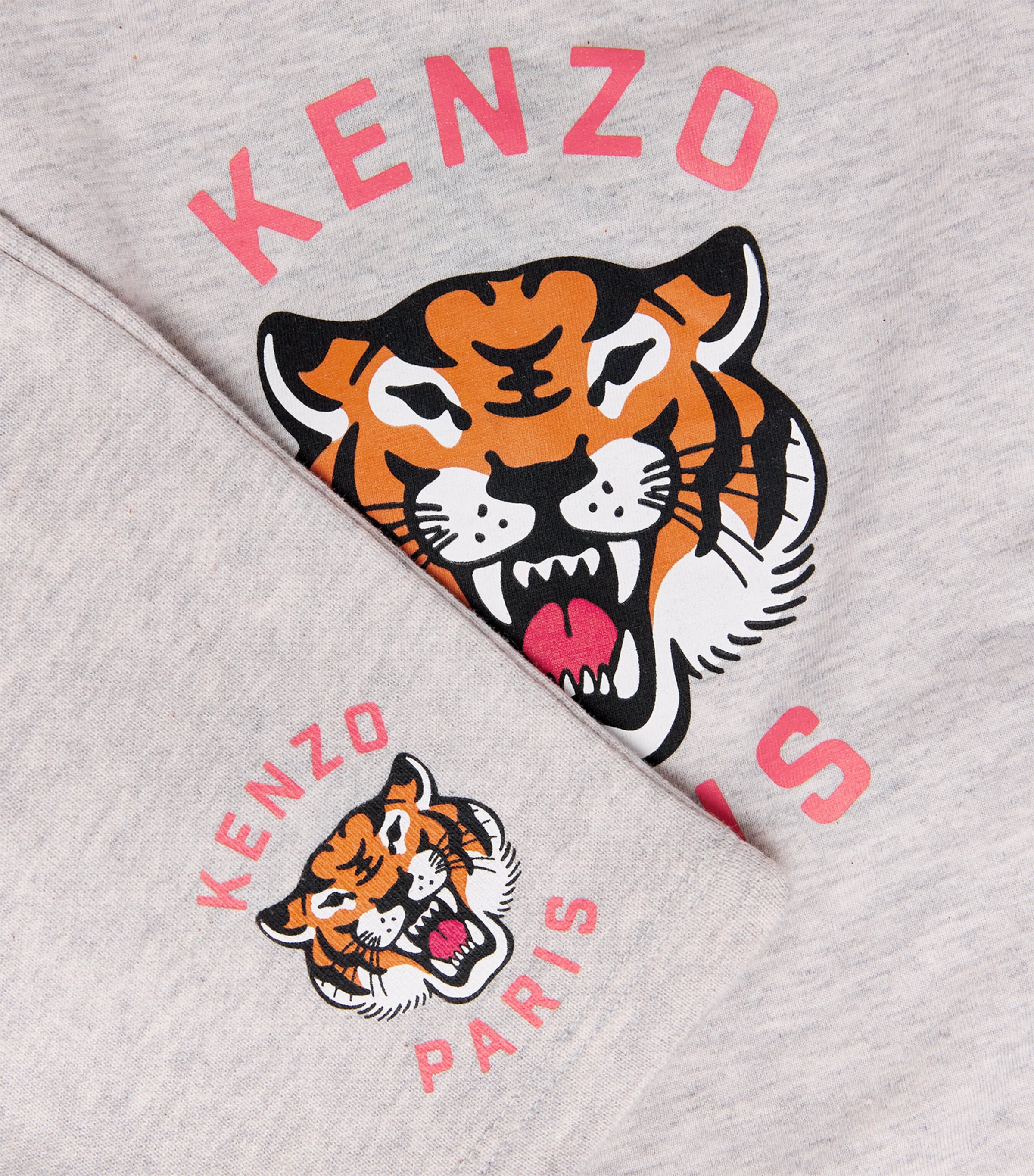 Kenzo Kids Grey Cotton Tiger Graphic T-Shirt and Shorts Set (6 Months-4 ...