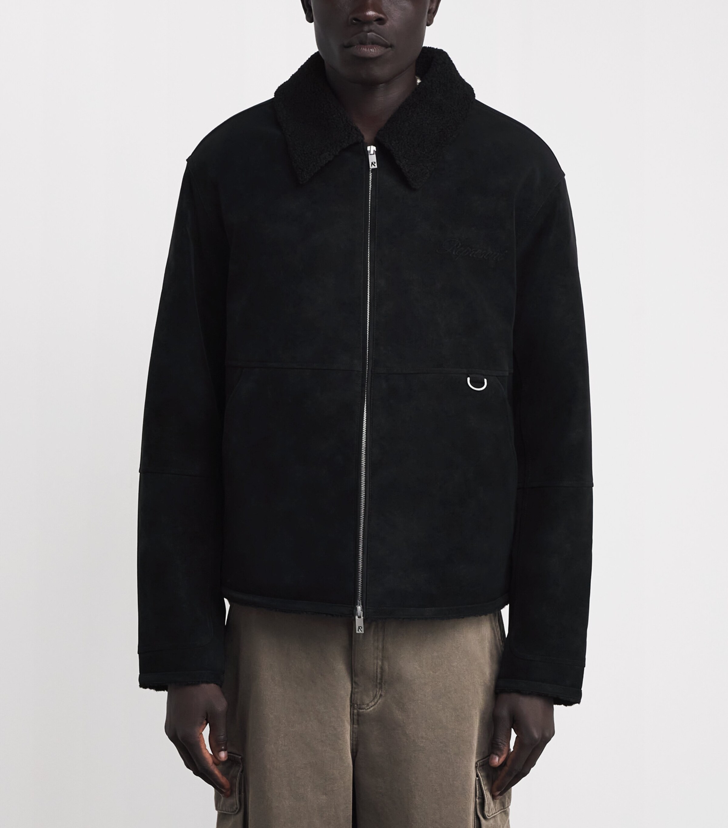 Represent Black Faux Shearling Bomber Jacket | Harrods UK