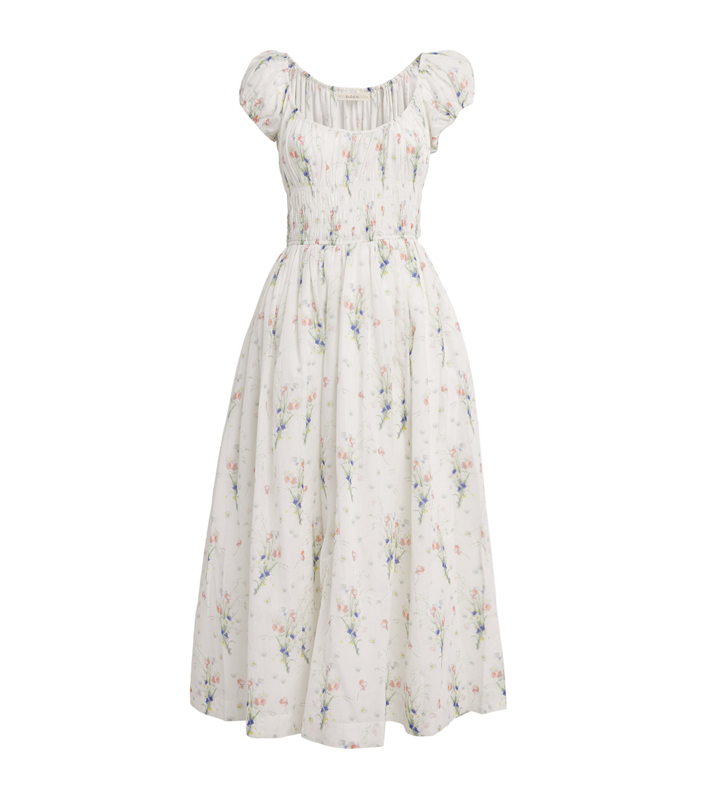 DÔEN White Organic Cotton Quinley Midi Dress | Harrods UK