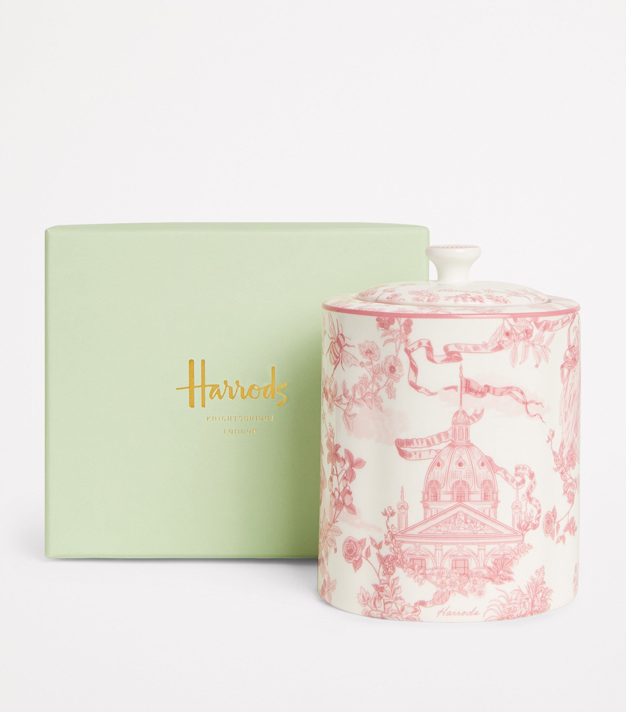 Harrods Bone China Toile Tea Caddy | Harrods UK
