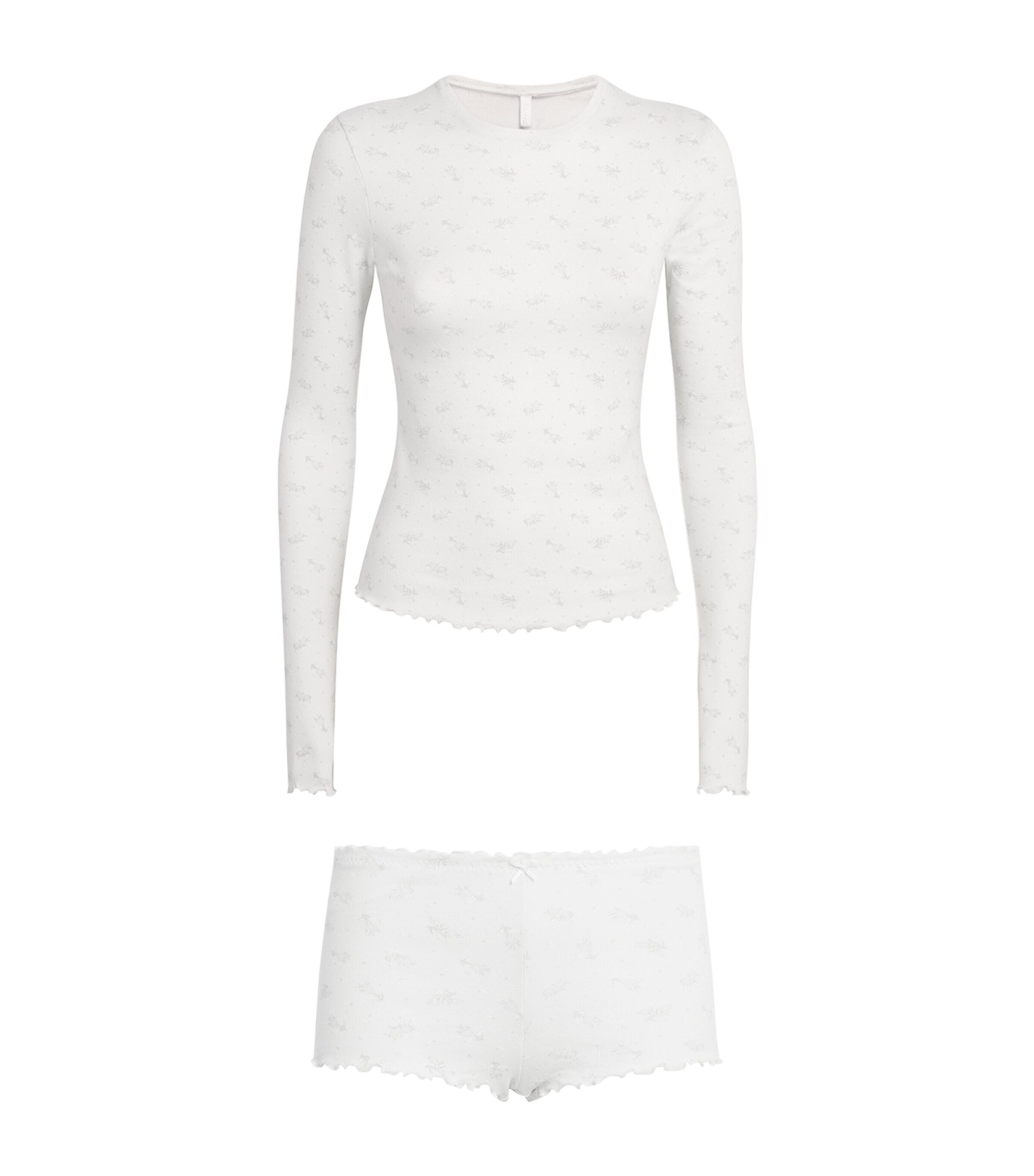 Skims Multi Pointelle Long-Sleeve Pyjama Set | Harrods UK