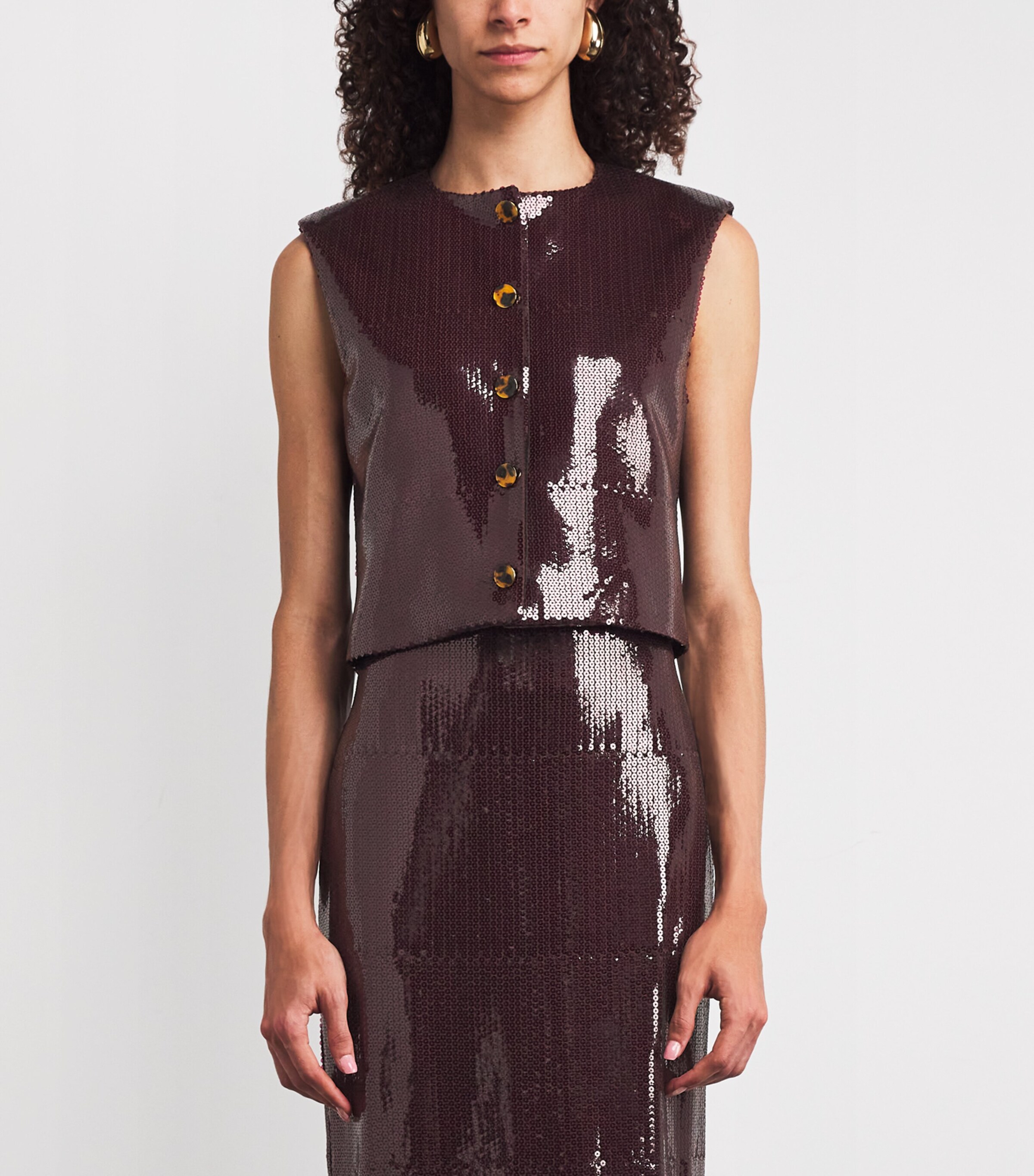 Blazé Milano Burgundy Sequinned Villanella Jaka Gilet | Harrods US