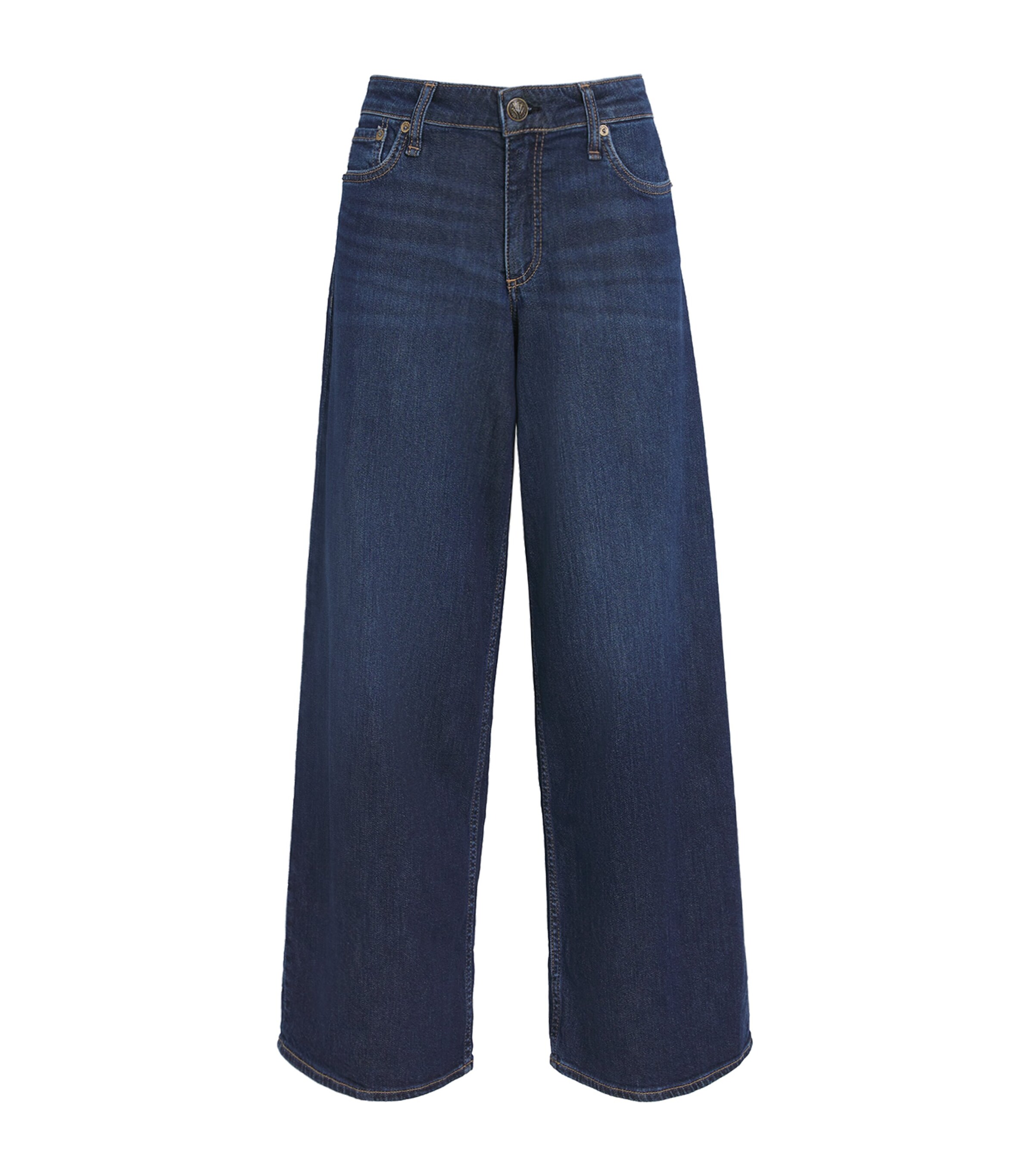 Rag & Bone Blue Aiden Low-Rise Wide-Leg Jeans | Harrods AU