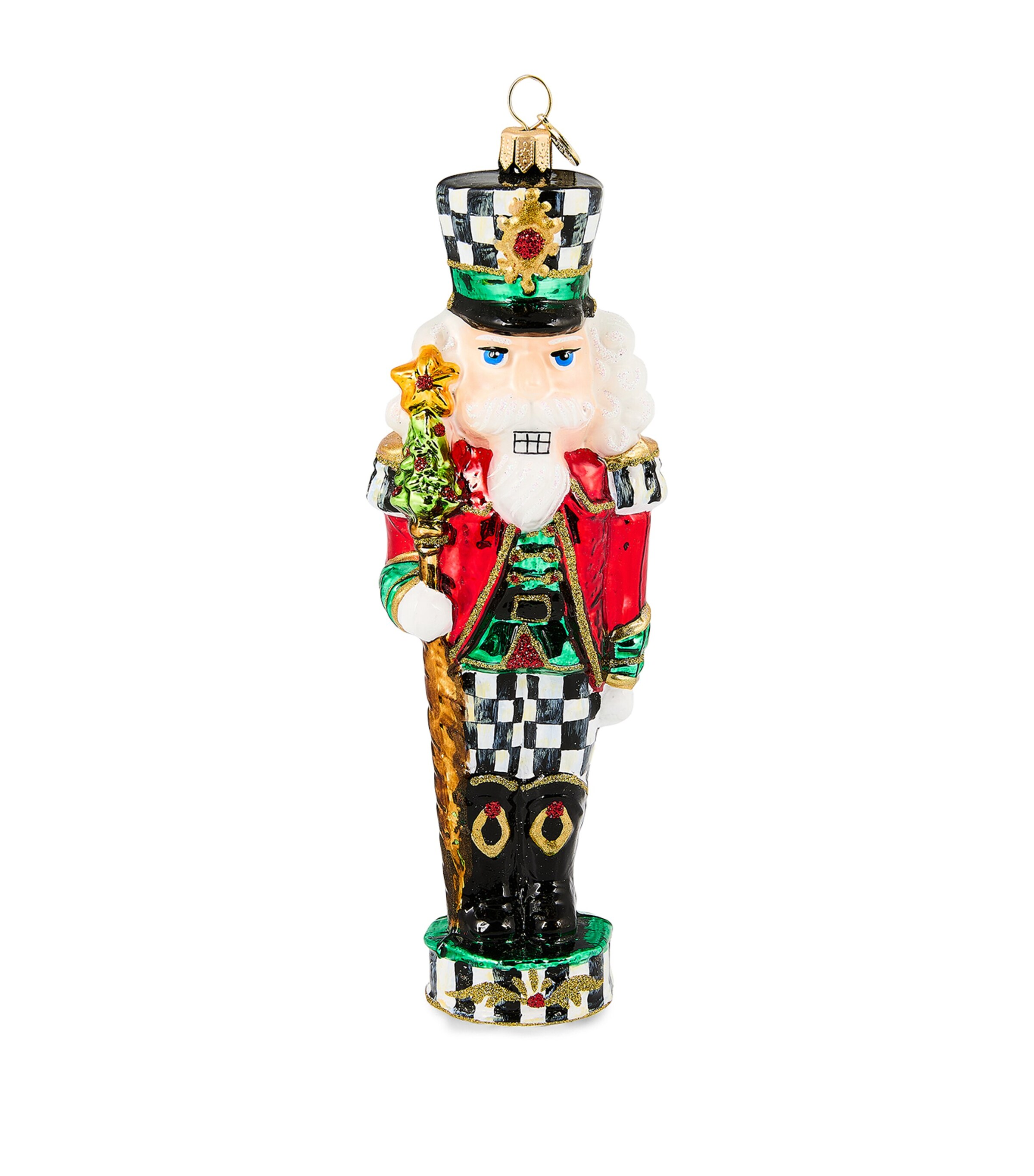 MacKenzie-Childs Red Glass Courtly Classic Nutcracker Tree Decoration ...