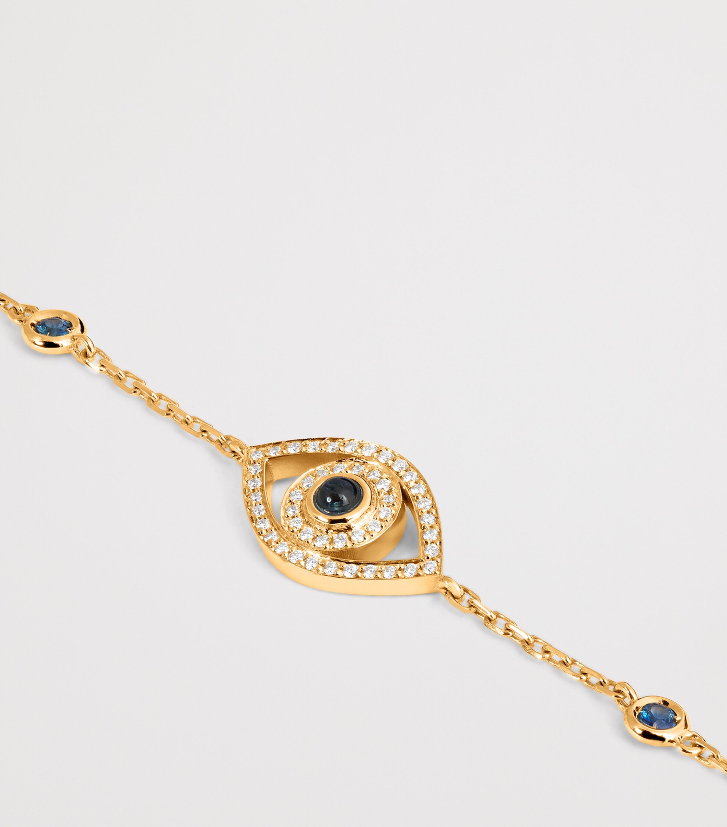 Netali Nissim Gold Yellow Gold, Diamond and Sapphire Mini Evil Eye ...