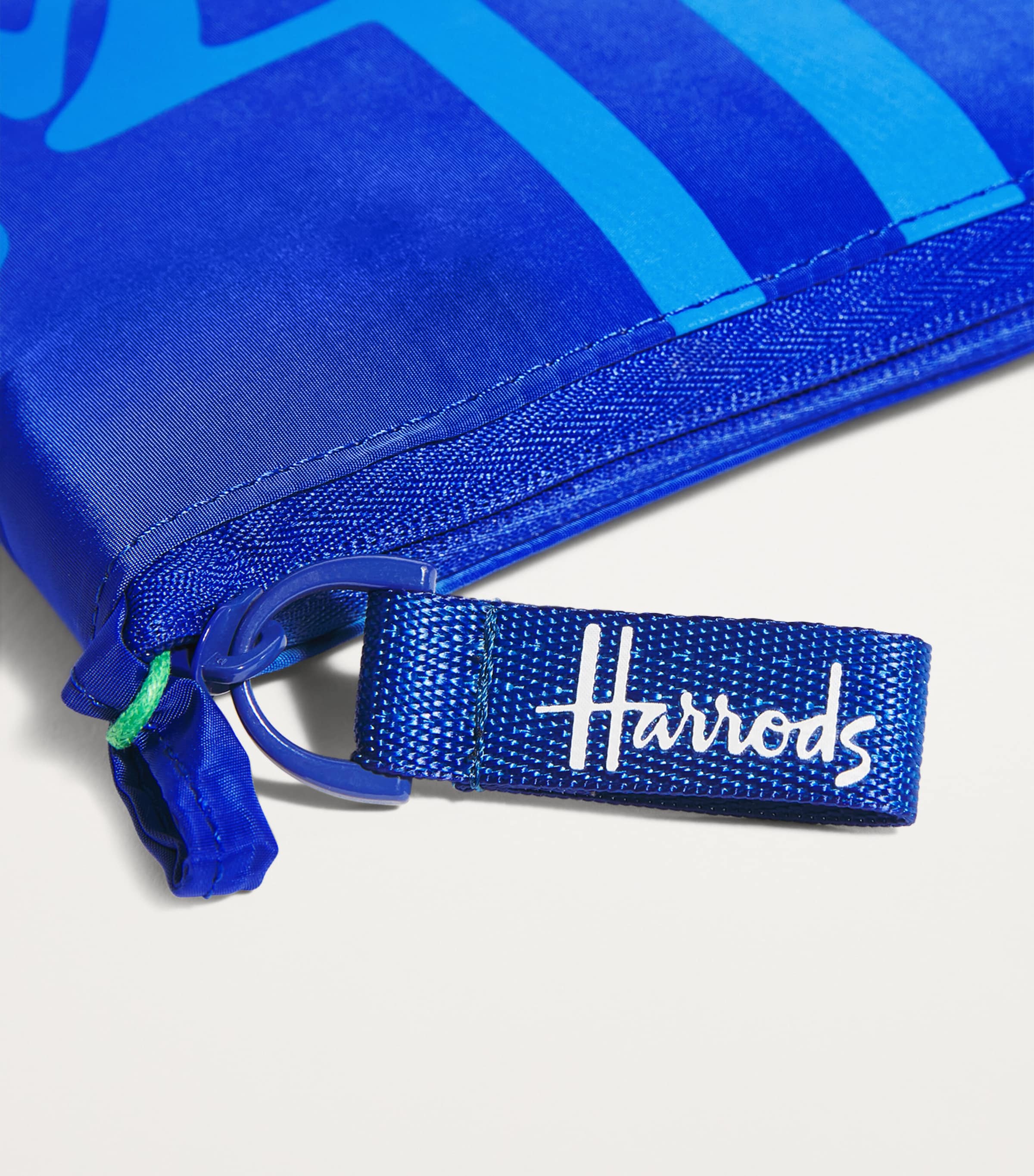 Harrods Blue Logo Pocket Shopper Bag | Harrods UK