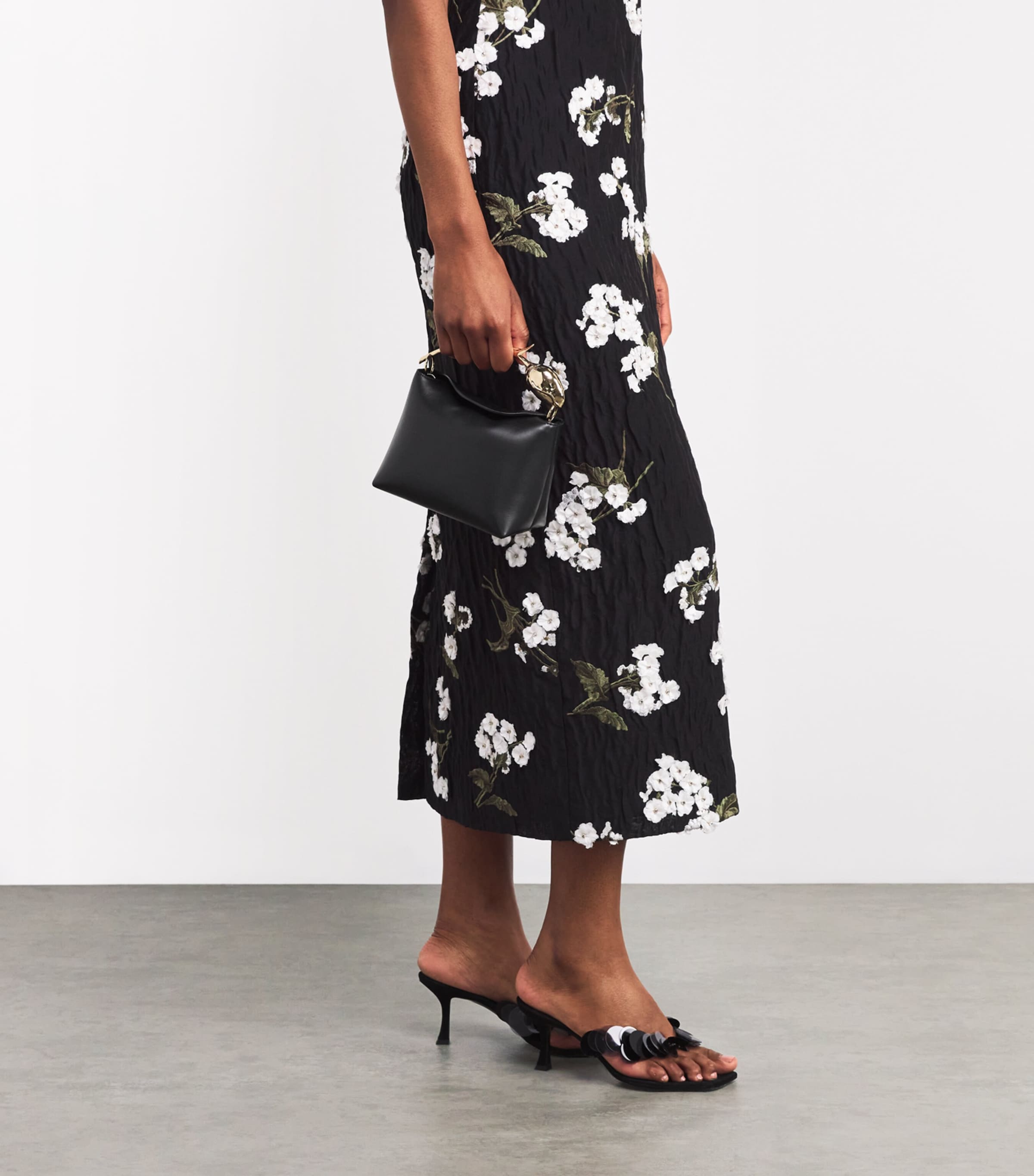 Erdem Black Mini Leather Bloom Top-Handle Bag | Harrods US