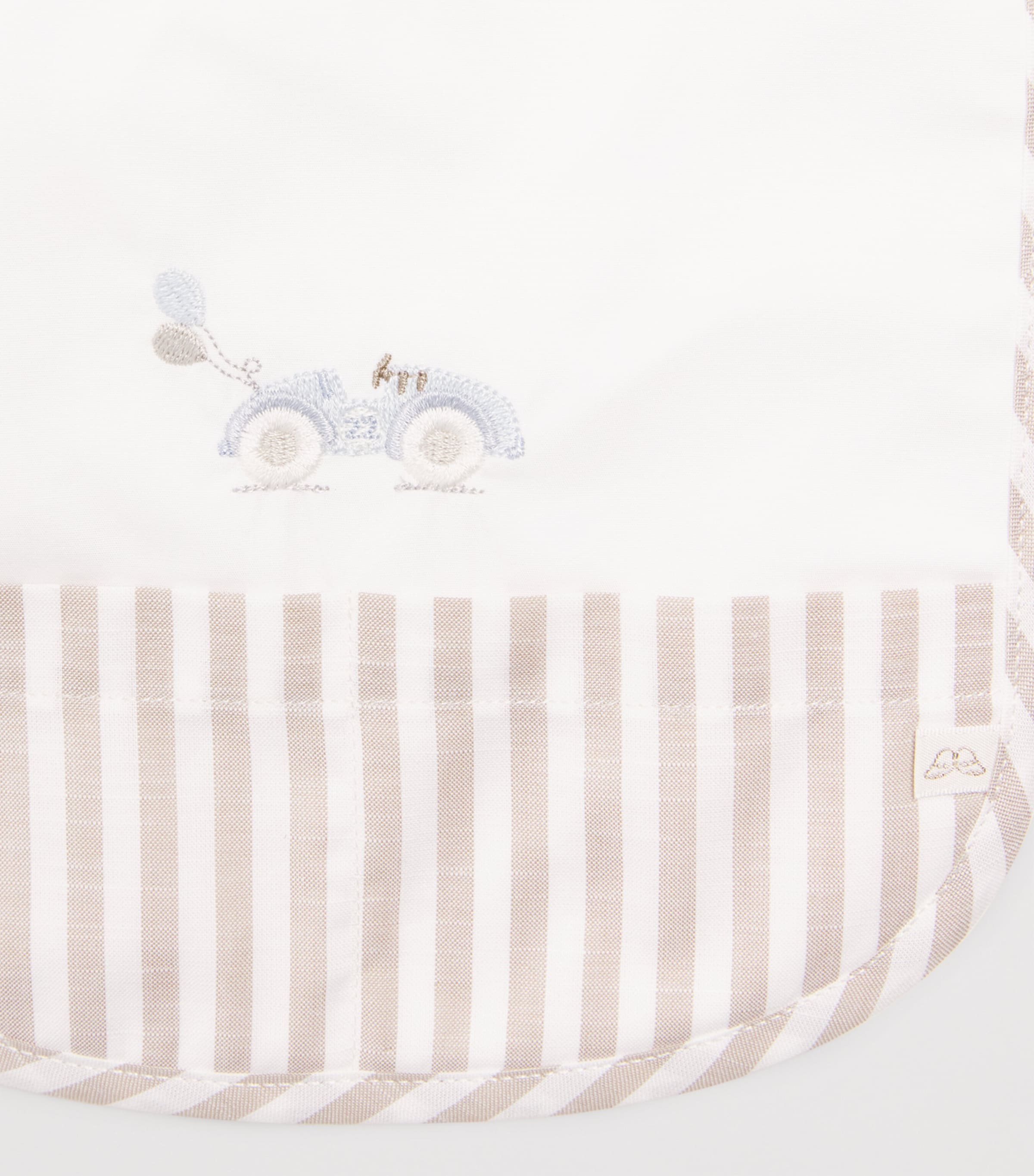 Marie-Chantal Ivory Pima Cotton April Race Car Bibs (Set of 2) | Harrods CA