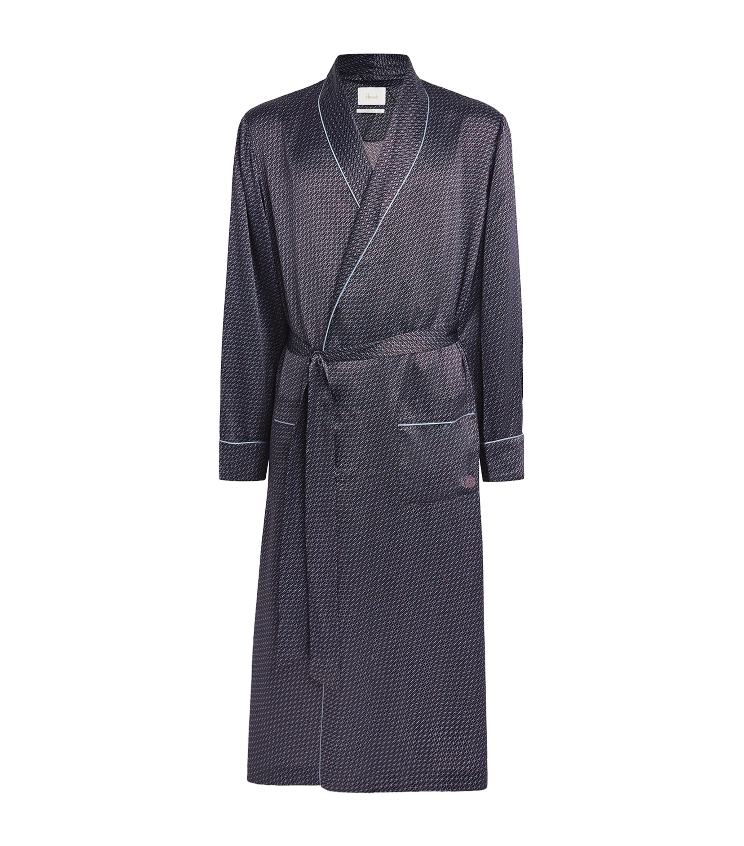 Harrods Burgundy Silk Snaffle Print Night Robe | Harrods AU