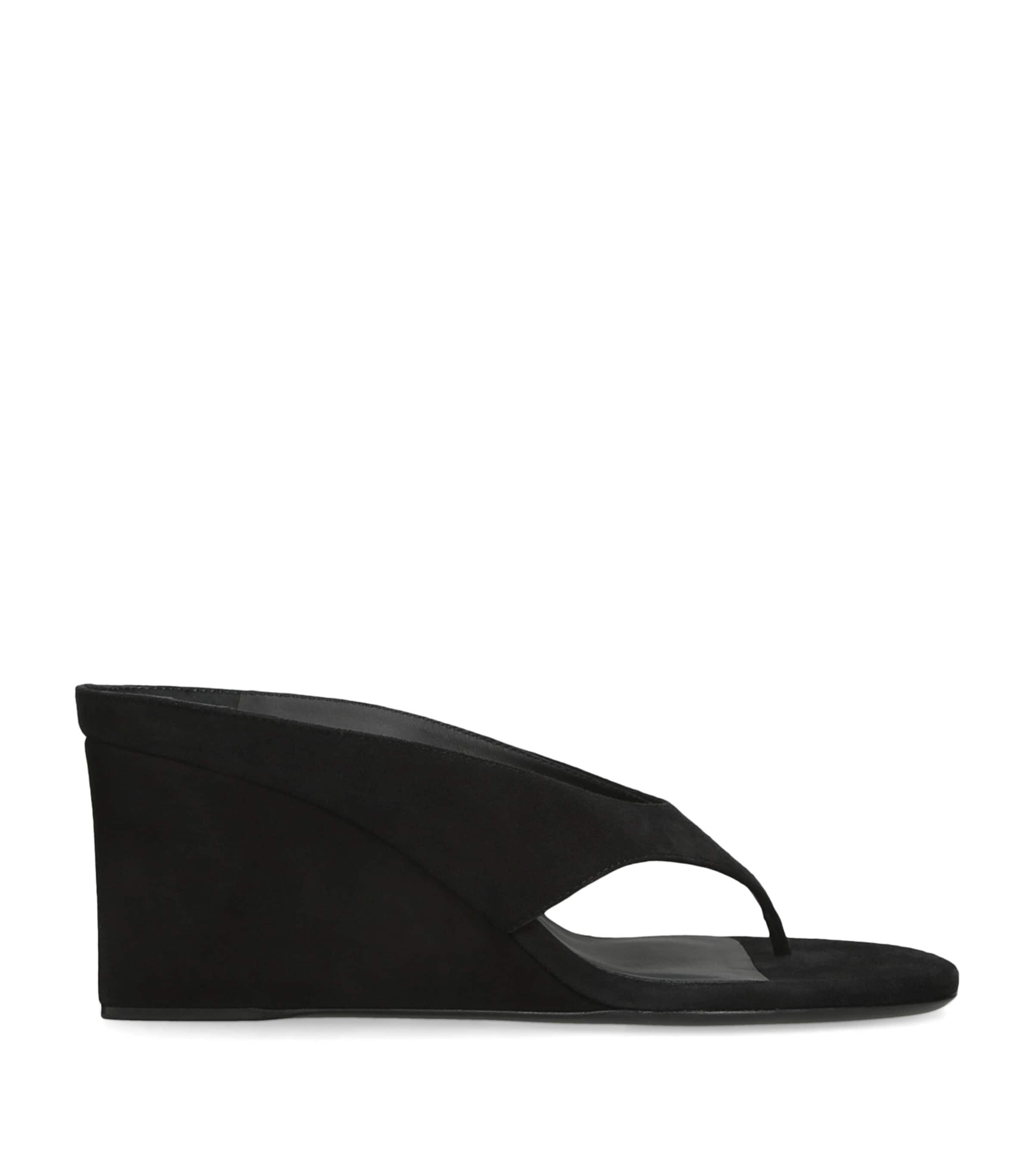 Alaïa Black Suede Cube Wedge Sandals 75 | Harrods US