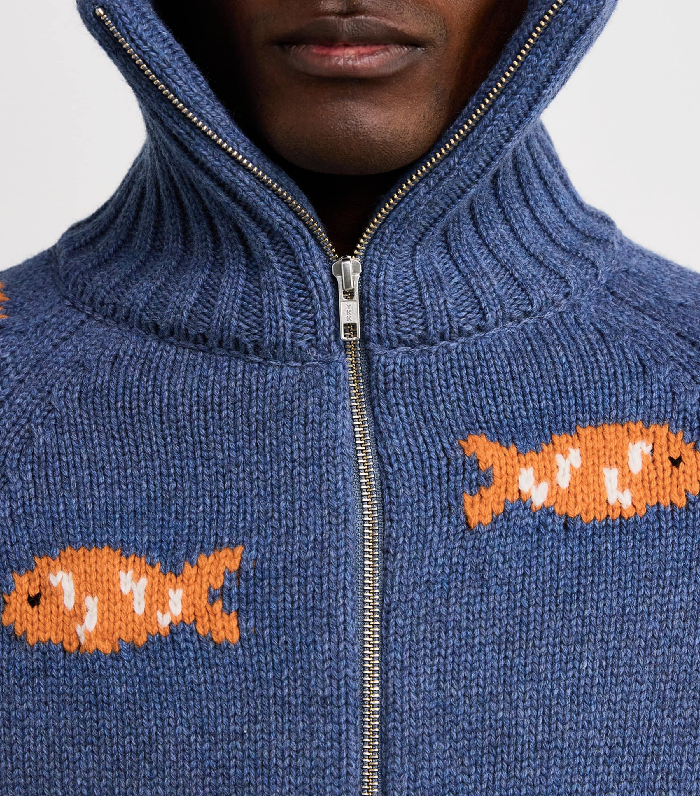 S.S.DALEY Blue Wool Fish Archie Zip-Up Cardigan | Harrods US