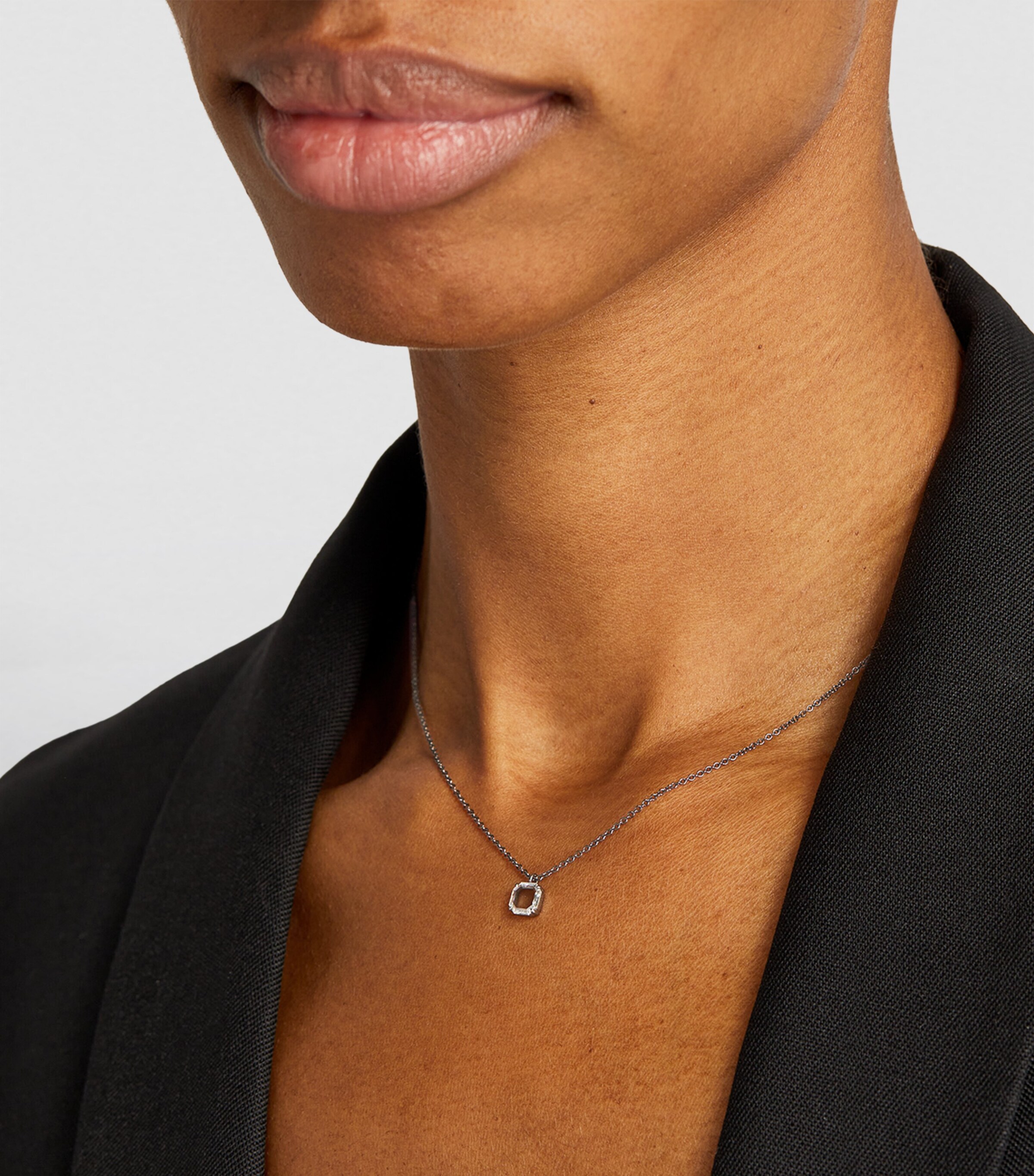 Eva Fehren Blackened White Gold and Diamond Prism Pendant Necklace ...