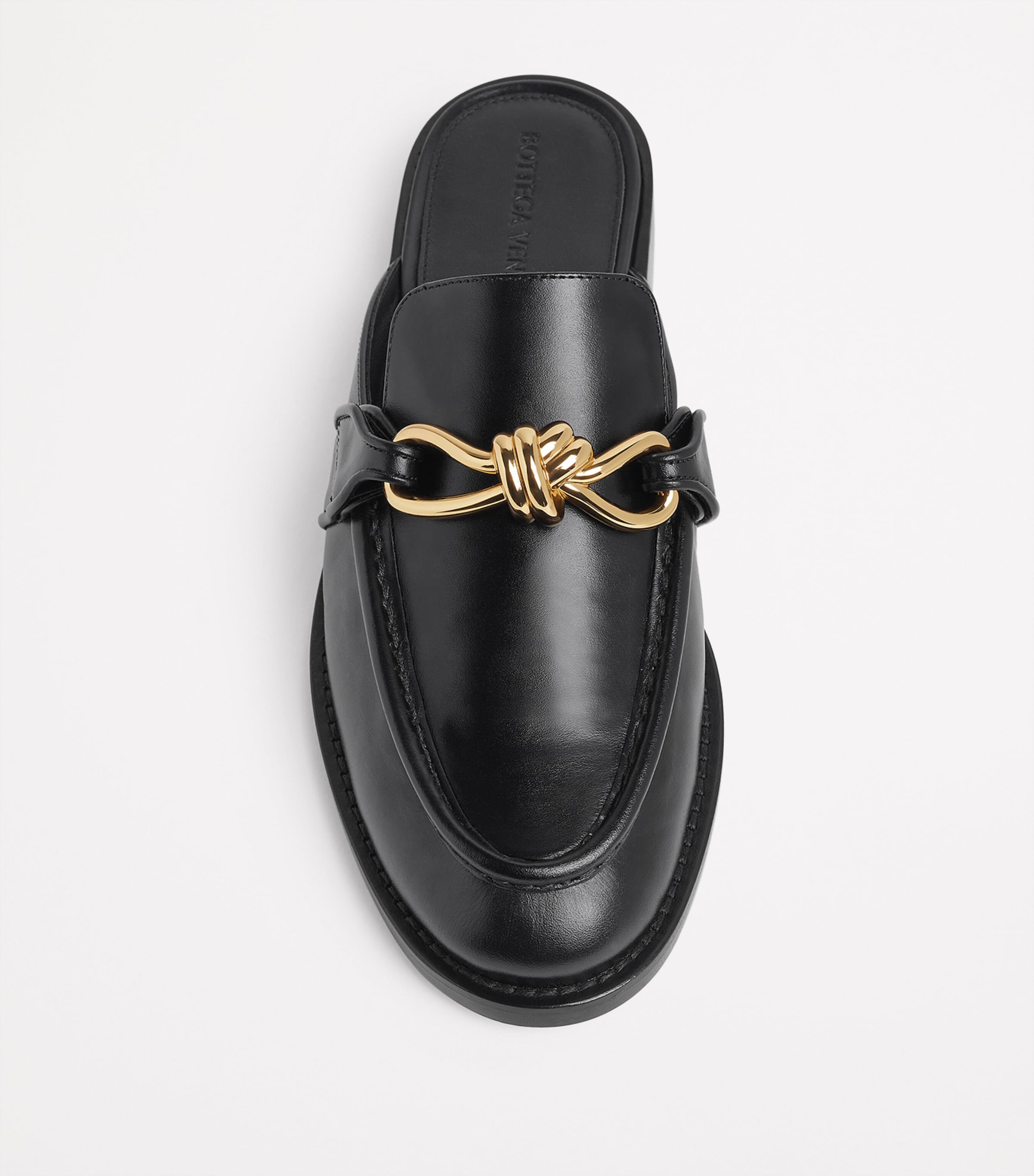 Bottega Veneta Black Leather Astaire Open-Back Loafers | Harrods US