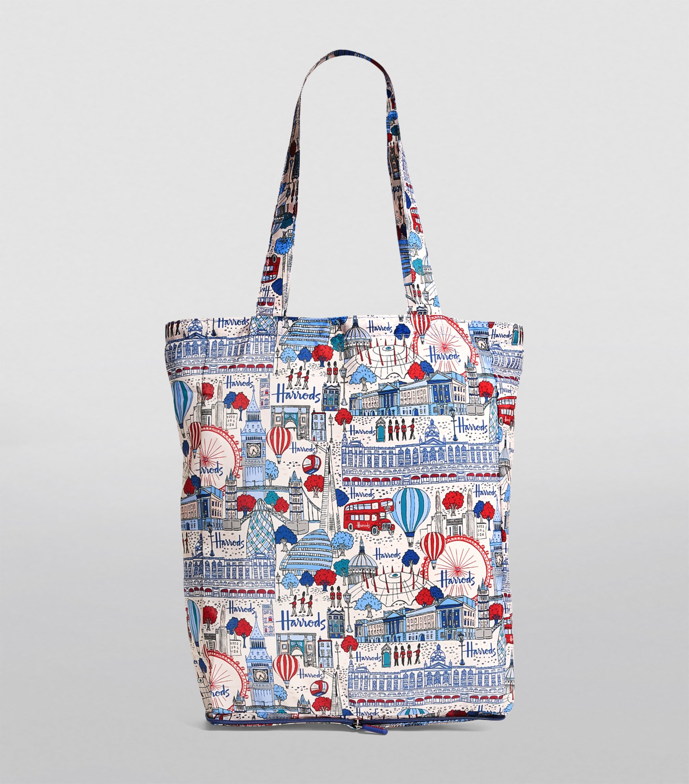 Harrods Blue Pretty City Foldaway Shopper Bag | Harrods UK