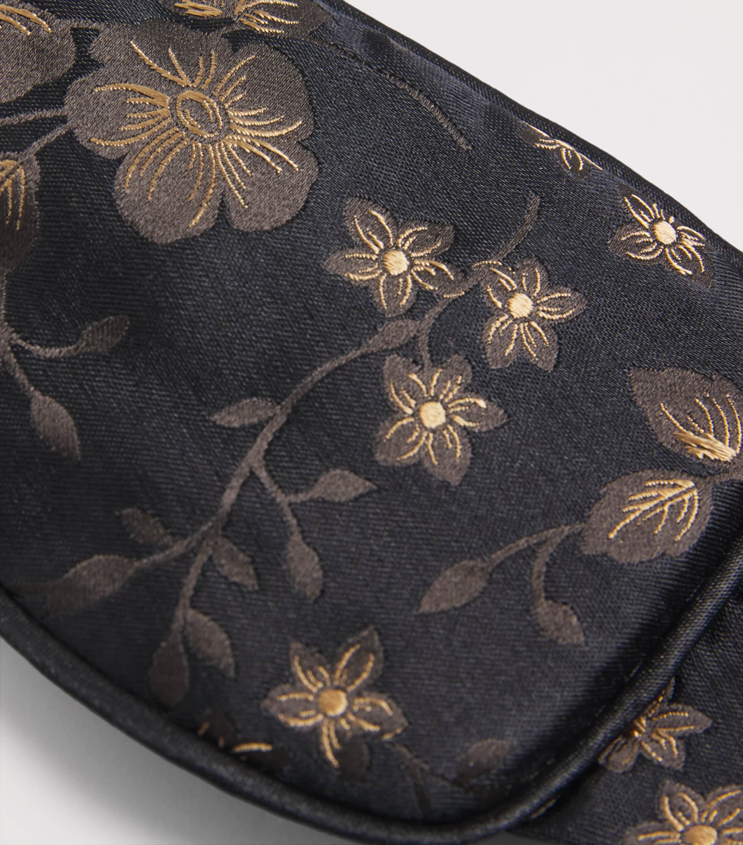 Daniel Hanson Black Silk Night Floral Eye Mask | Harrods US