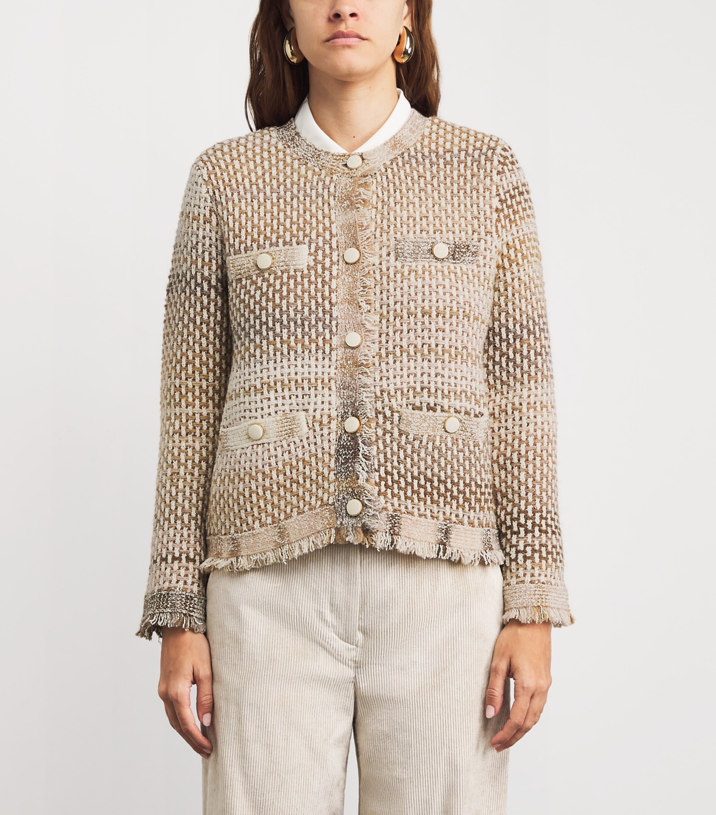Veronica Beard Beige Knitted Sariyah Jacket | Harrods US