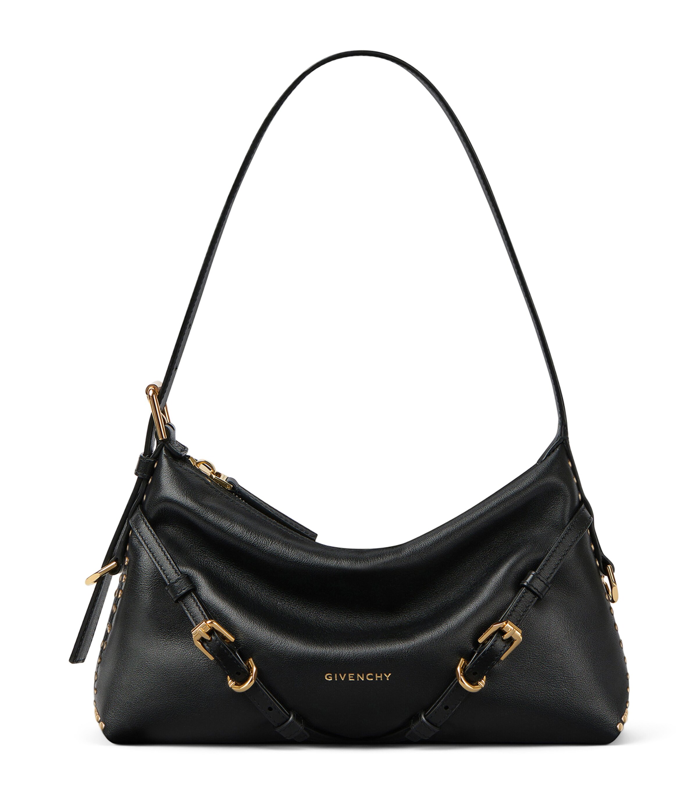 Givenchy Black Mini Calfskin Voyou Shoulder Bag | Harrods US