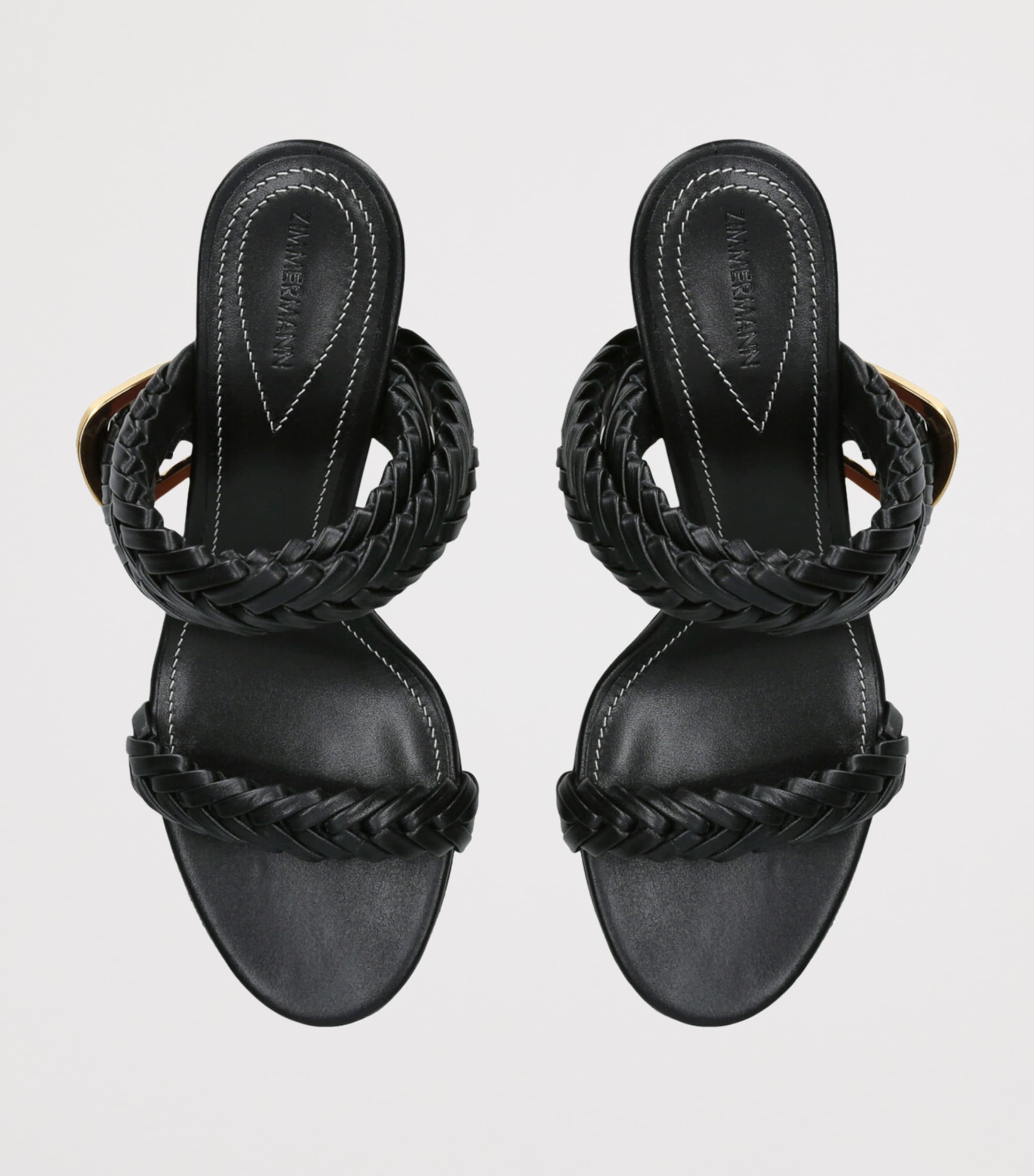 Zimmermann Black Calf Leather Helix Sandals 75 | Harrods AU