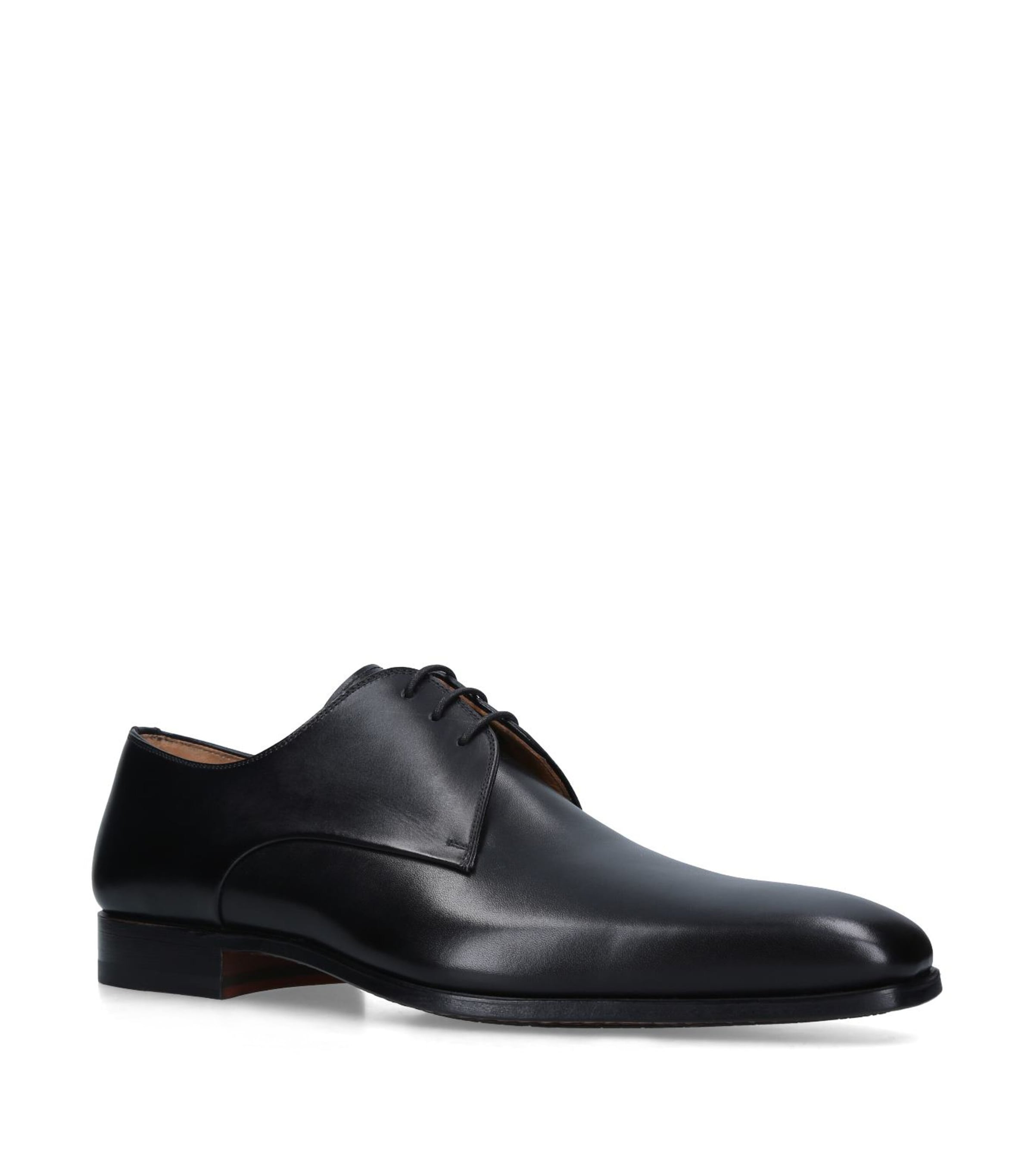 Magnanni Black Leather Derby Shoes | Harrods UK