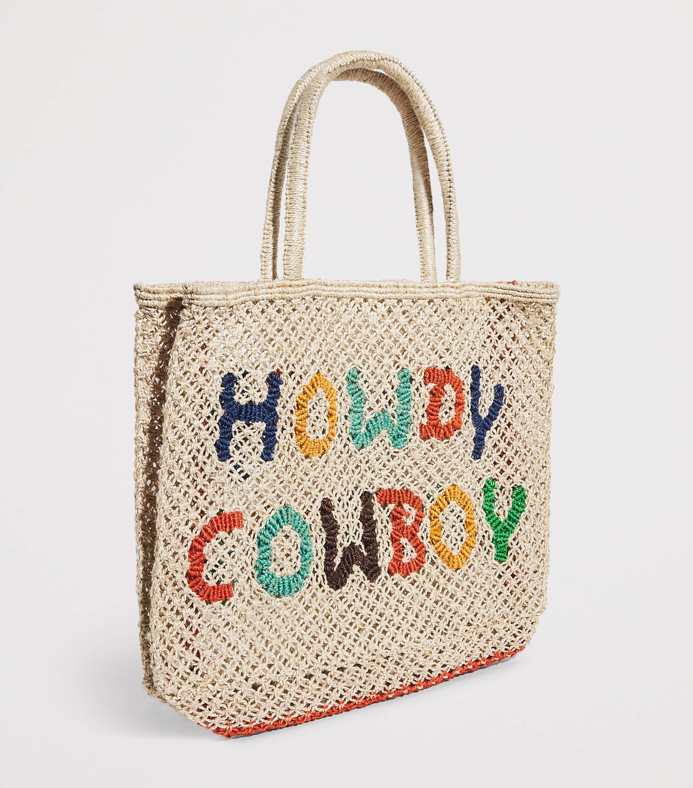 the Jacksons Multi Small Jute Howdy Cowboy Tote Bag | Harrods UK