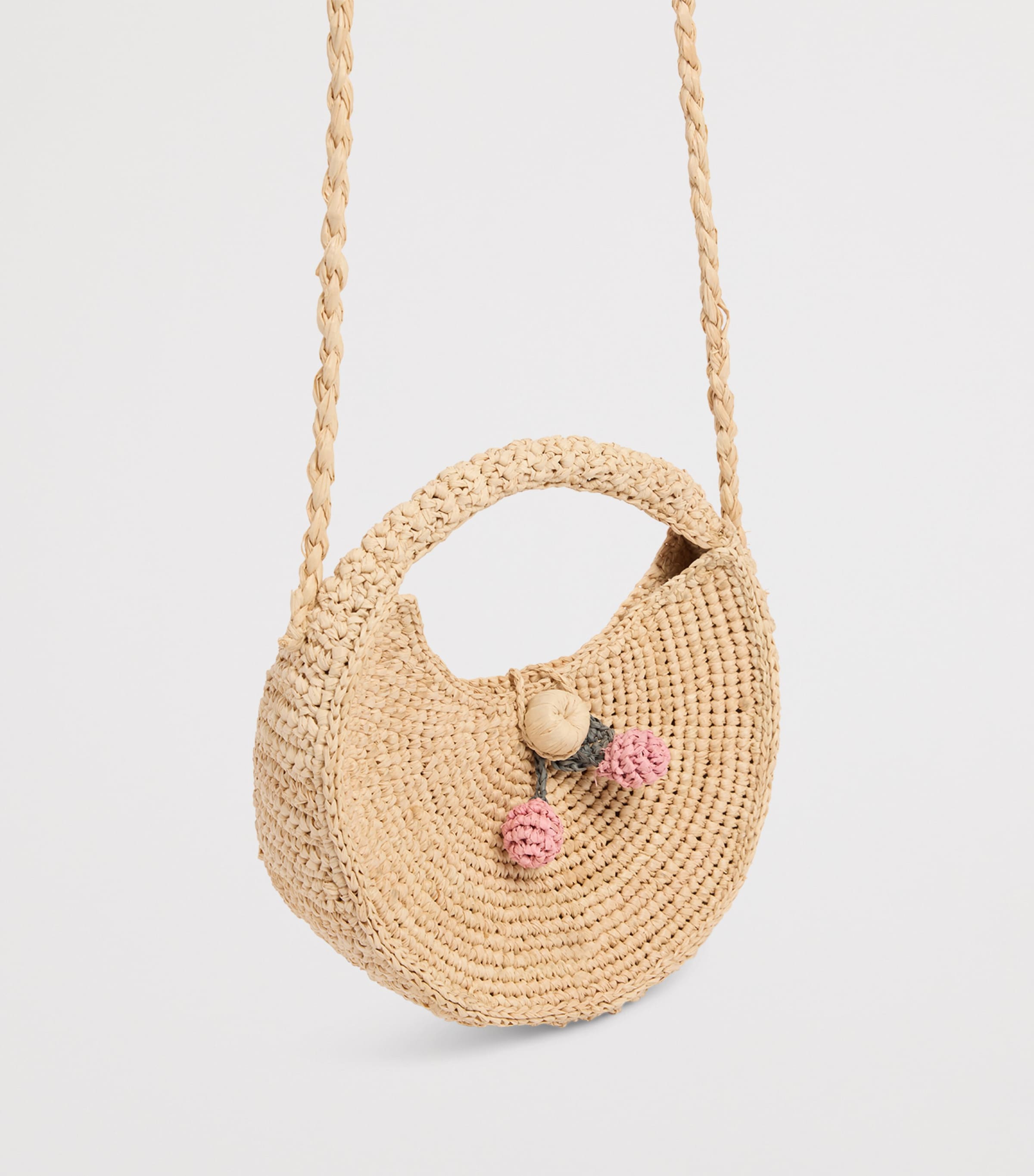 Bonpoint Neutral Raffia Loulou Crossbody Bag | Harrods UK
